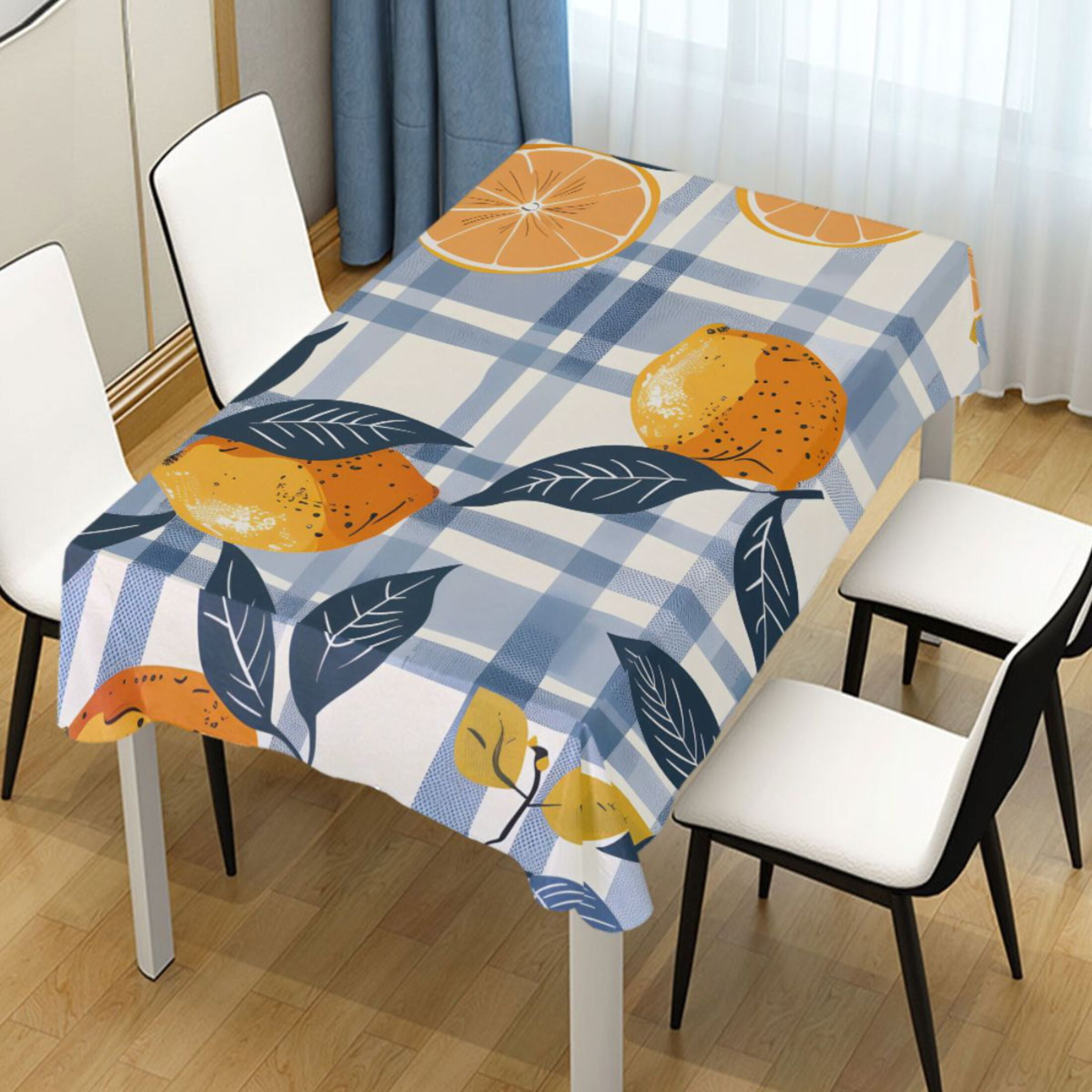 Ryvnso Lemons on Lattice Rectangle Table Cloth Tablecover Dinning ...