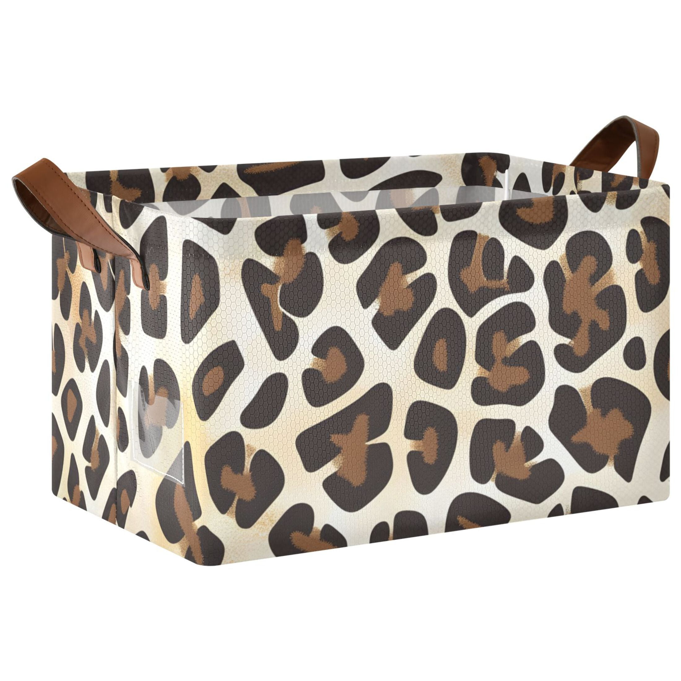 Ryvnso Leopard Animal Skin Storage Bins Large Basket Foldable Cube Toys ...