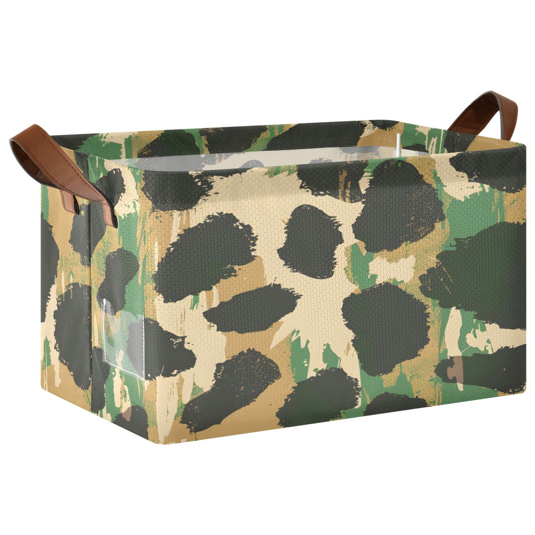 Ryvnso Leopard Animals Skin Storage Bins Large Basket Foldable Cube ...