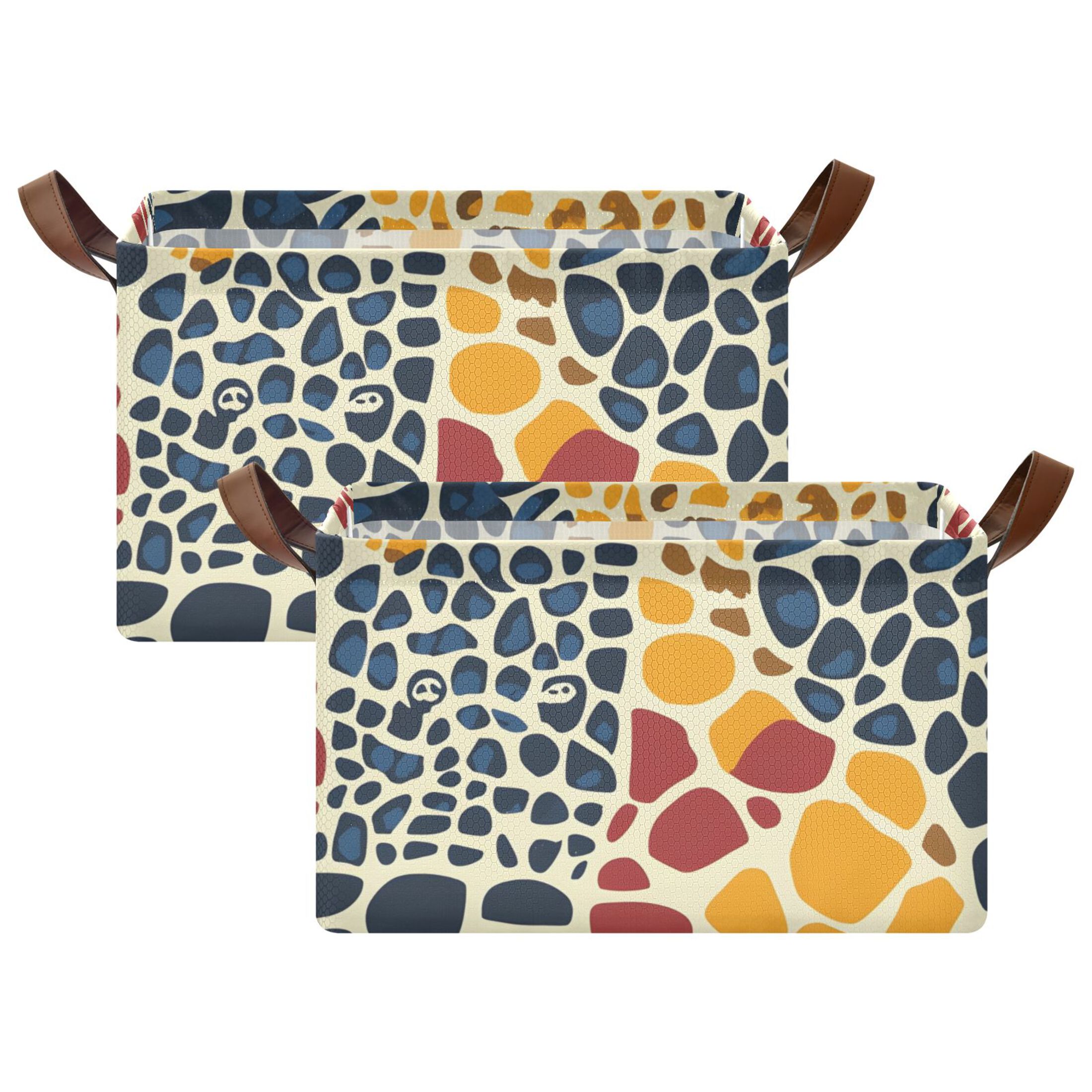 Ryvnso Leopard Animals Skin Storage Bins Large Basket Foldable Cube ...