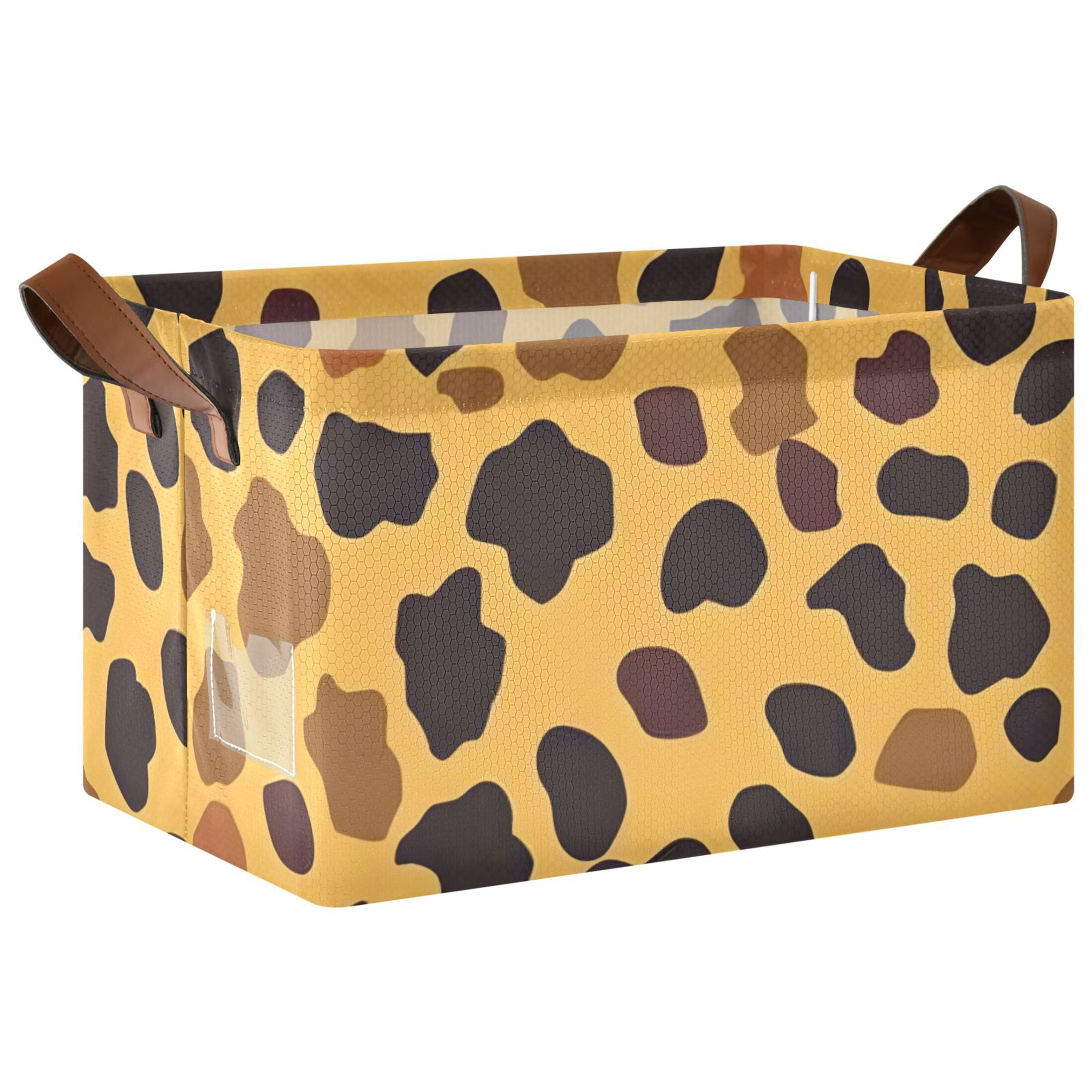 Ryvnso Leopard Design Storage Bins Large Basket Foldable Cube Toys ...