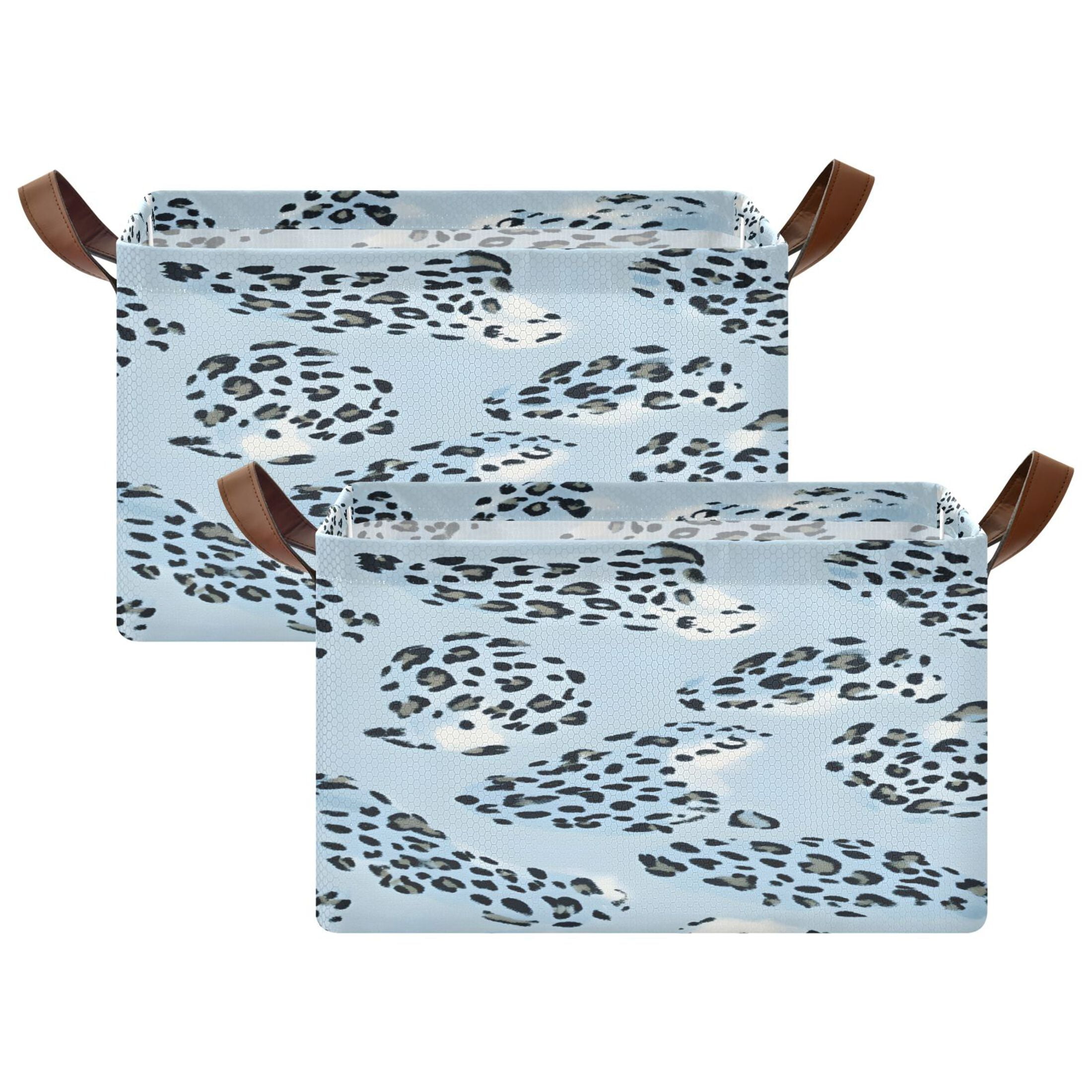 Ryvnso Leopard Skin Light Pattern Storage Bins Large Basket Foldable ...