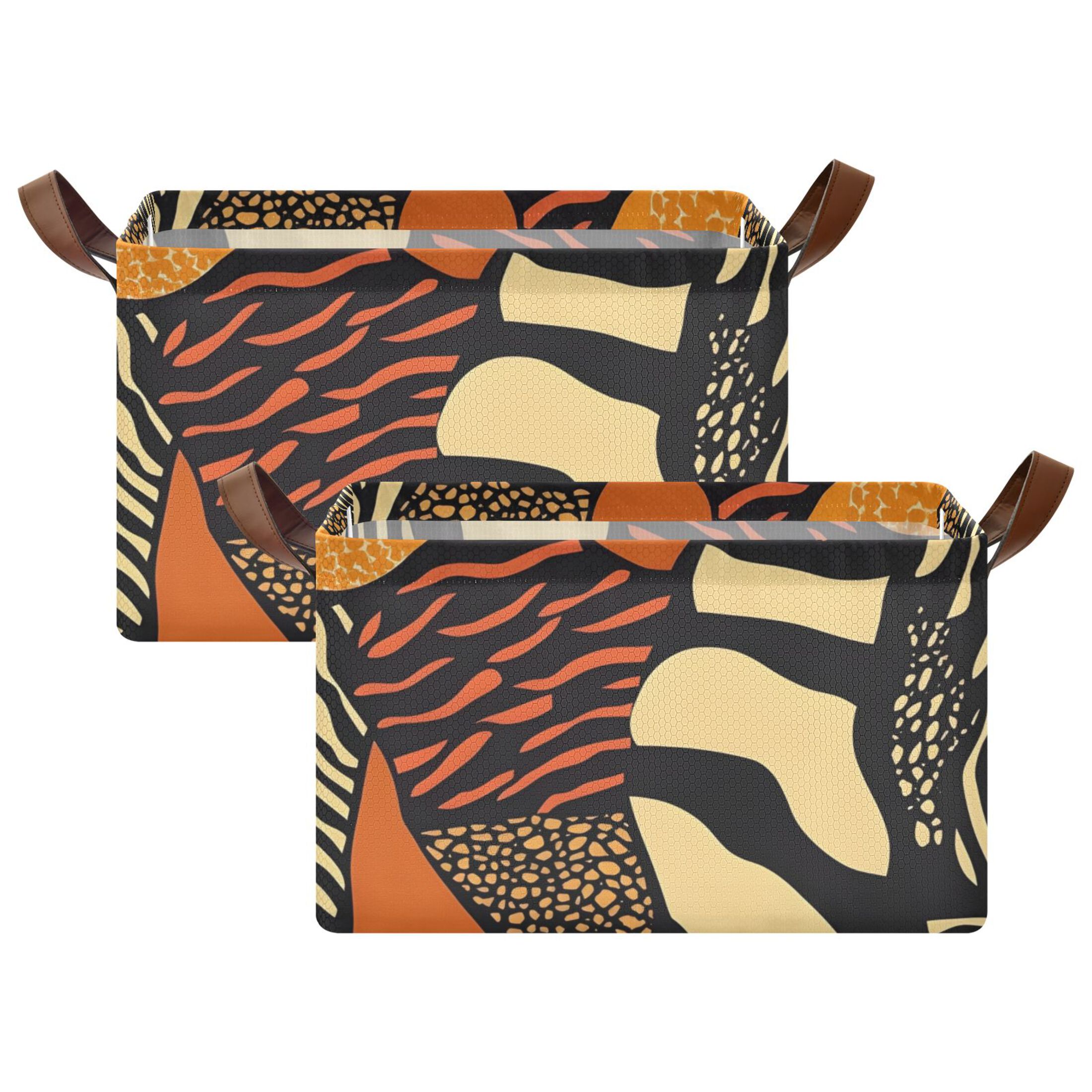 Ryvnso Leopard Skin Storage Bins Large Basket Foldable Cube Toys ...