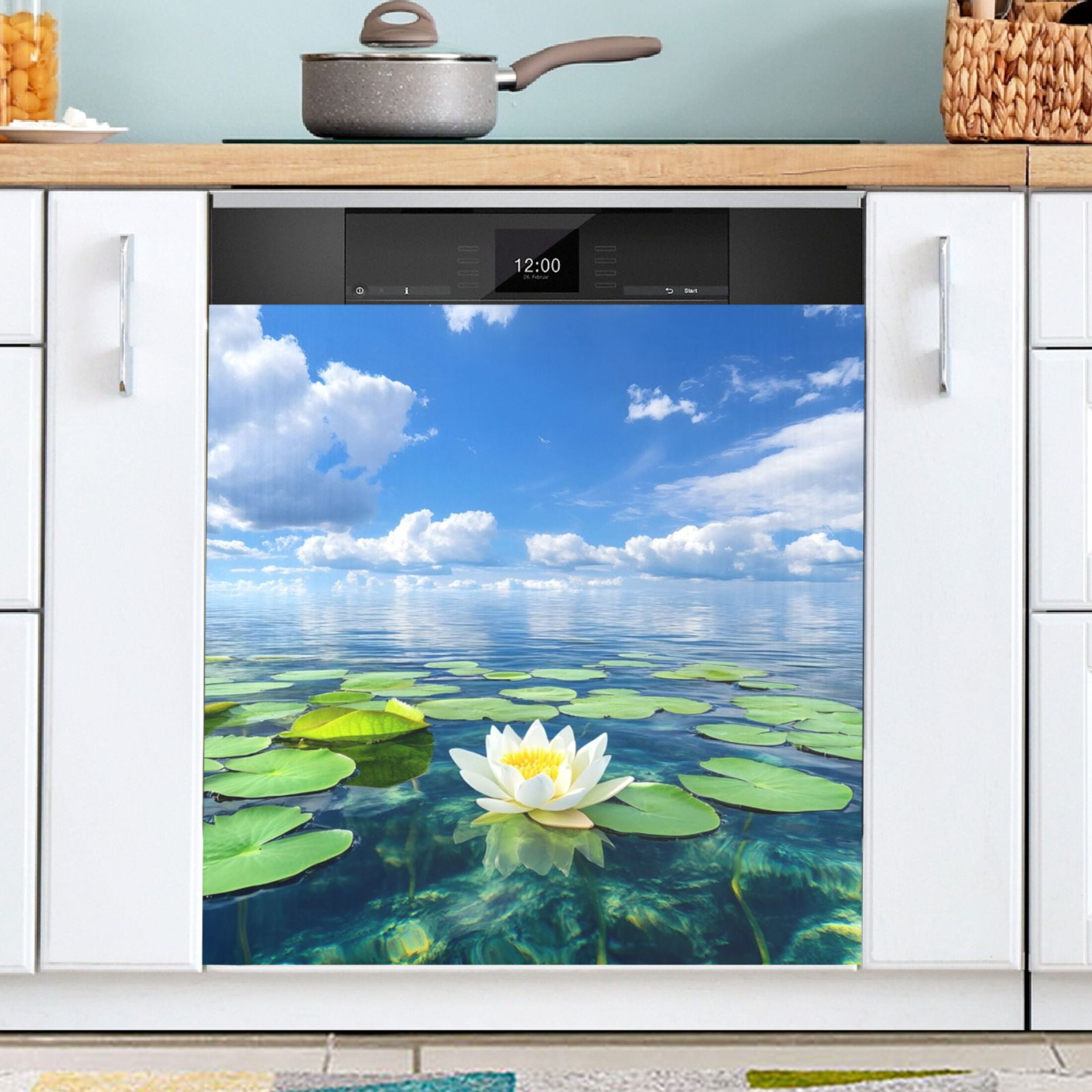 Ryvnso Lotus Leaves Sky Dishwasher Magnetic Refrigerator Magnet Cover ...