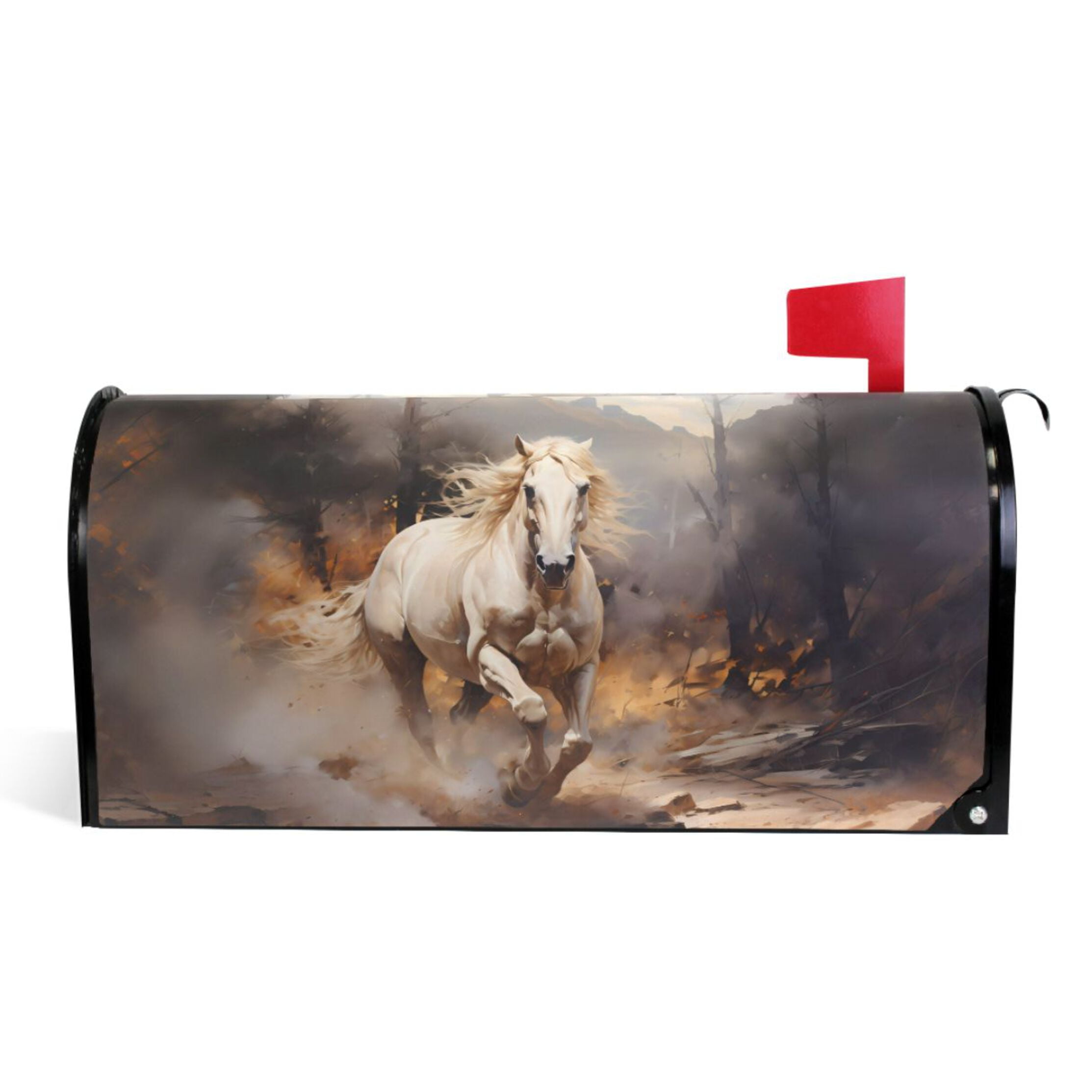 Ryvnso Mailbox Cover Horse Magnetic Mailbox Wrap Standard Size 21x18 ...