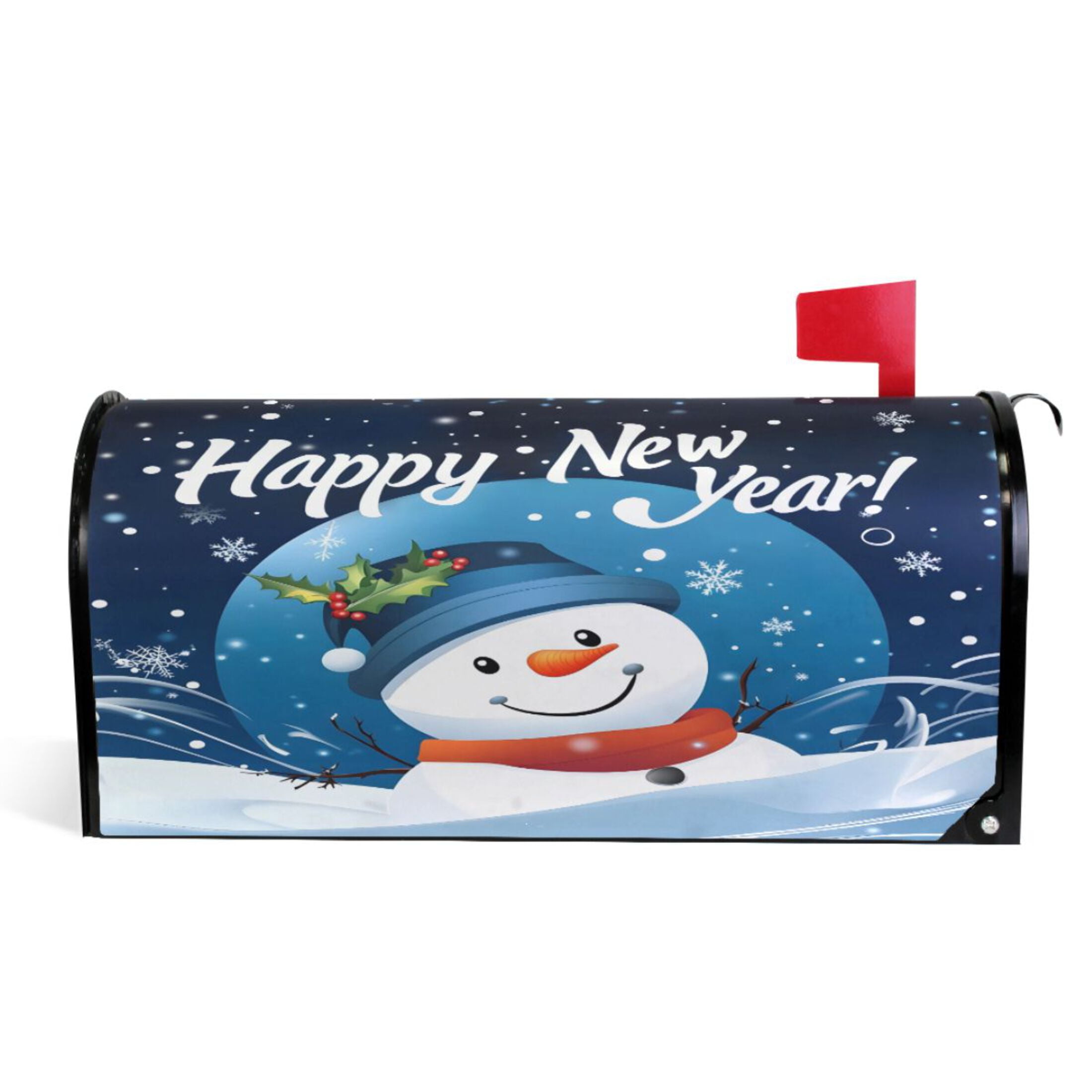 Ryvnso Mailbox Cover Magnetic Cute Snowman Snowflakes Mailbox Wrap ...