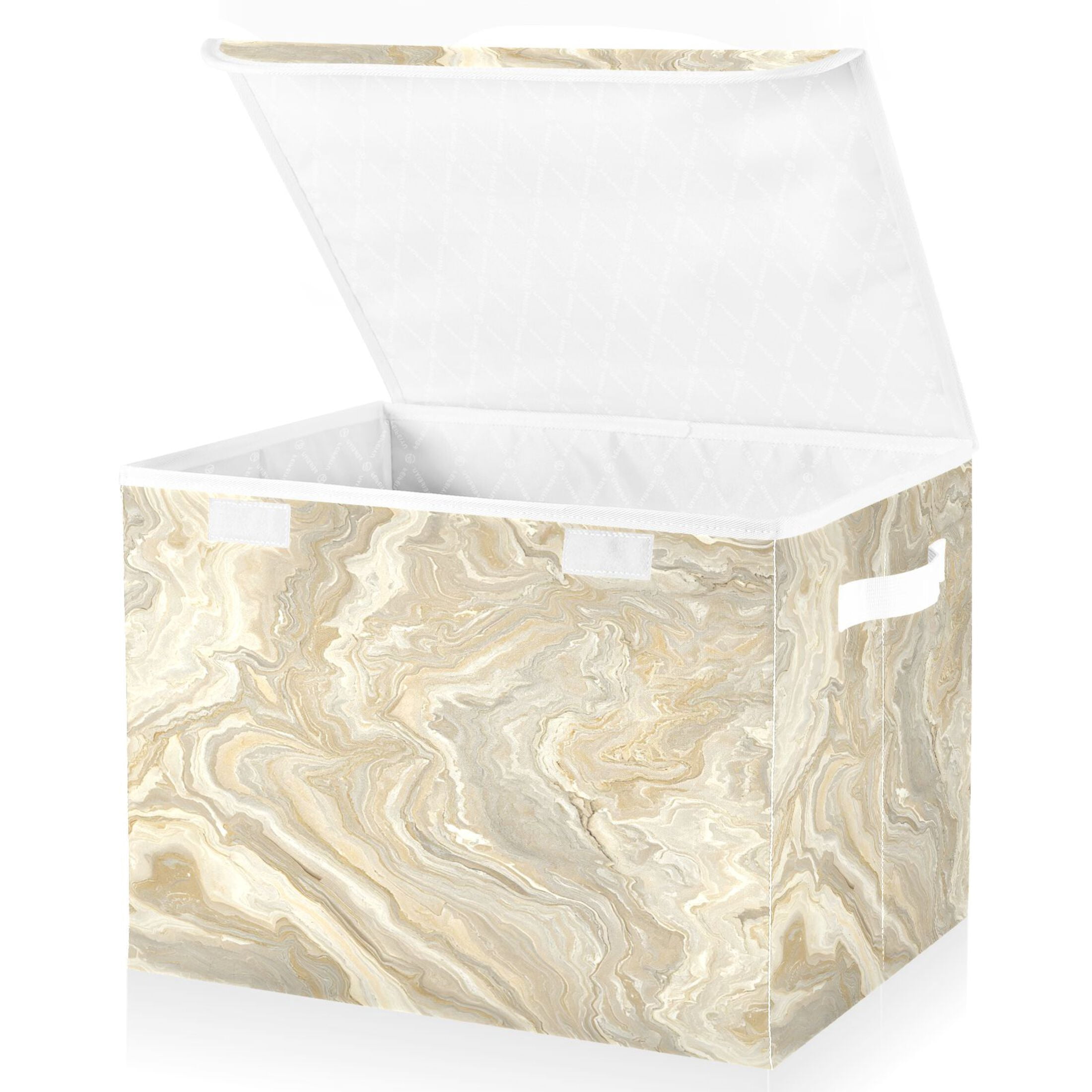 Ryvnso Marble Golden Large Lidded Foldable Storage Baskets Cubes Boxes ...