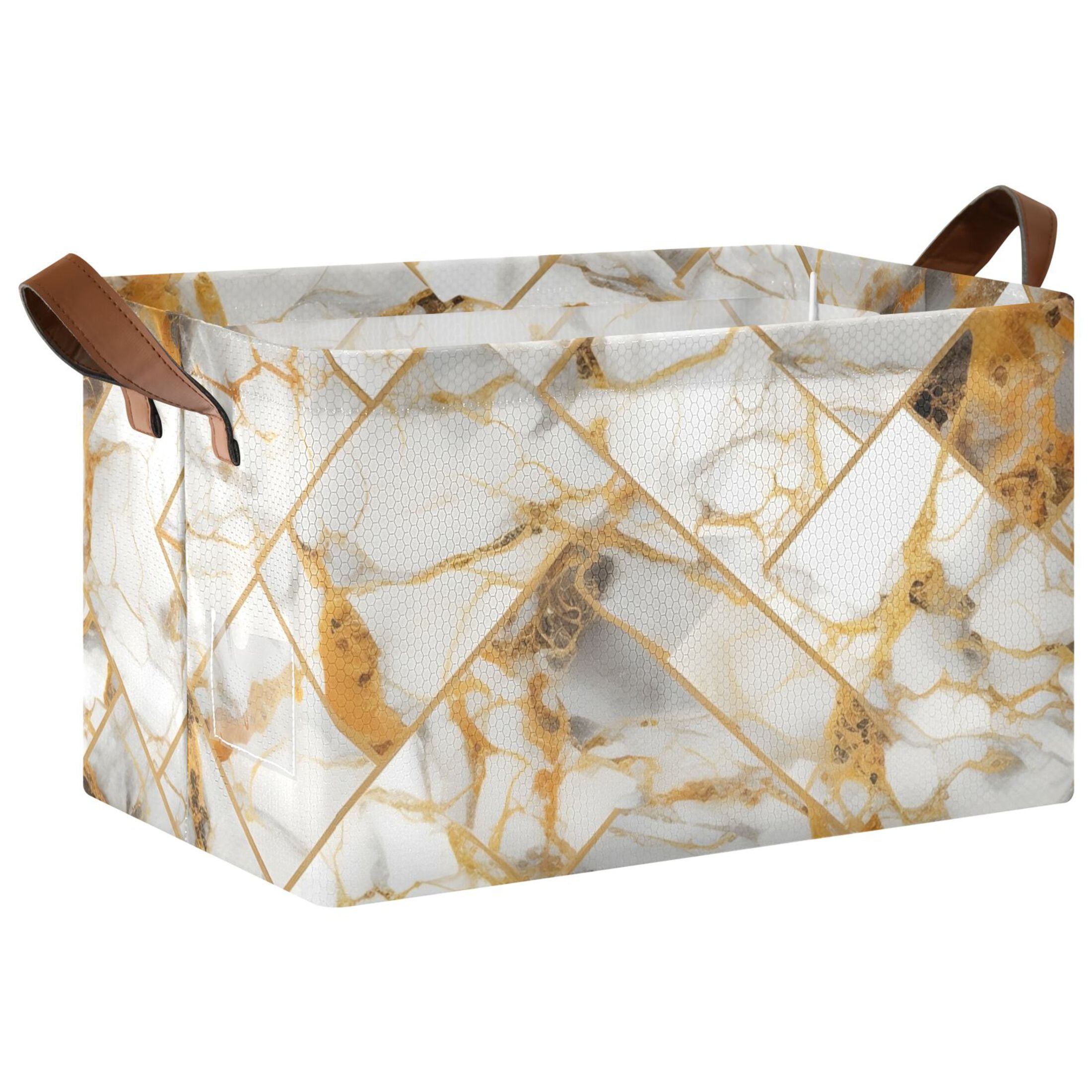 Ryvnso Marble Golden Storage Bins Large Basket Foldable Cube Toys ...
