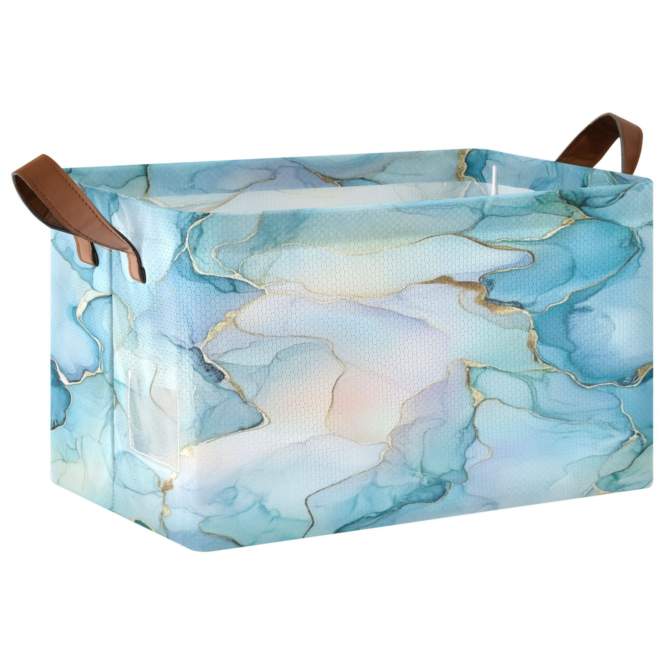 Ryvnso Marble Print Storage Bins Large Basket Foldable Cube Toys ...