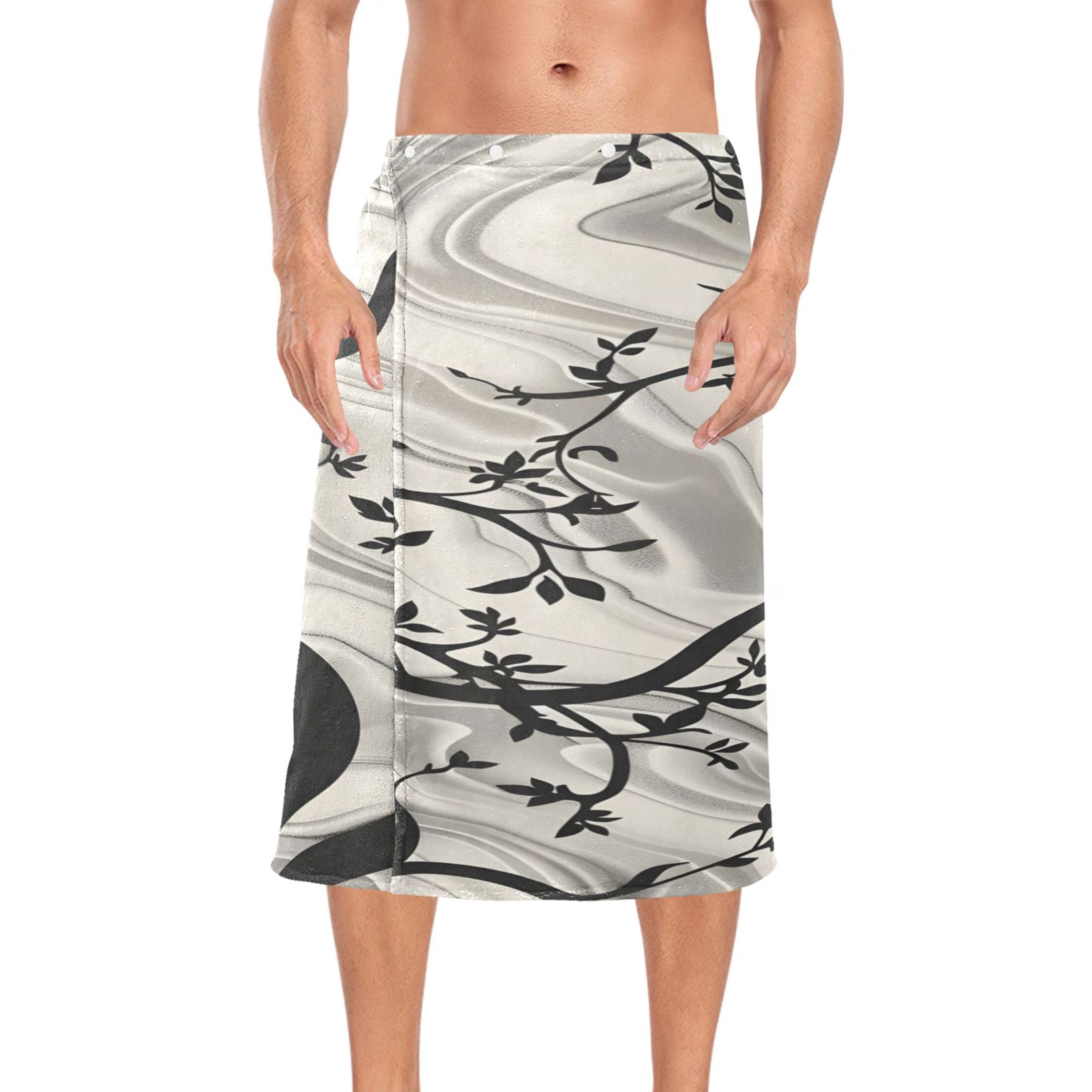 Ryvnso Men's Adjustable Shower Wrap Artistic Tree Branch Bath Towels ...