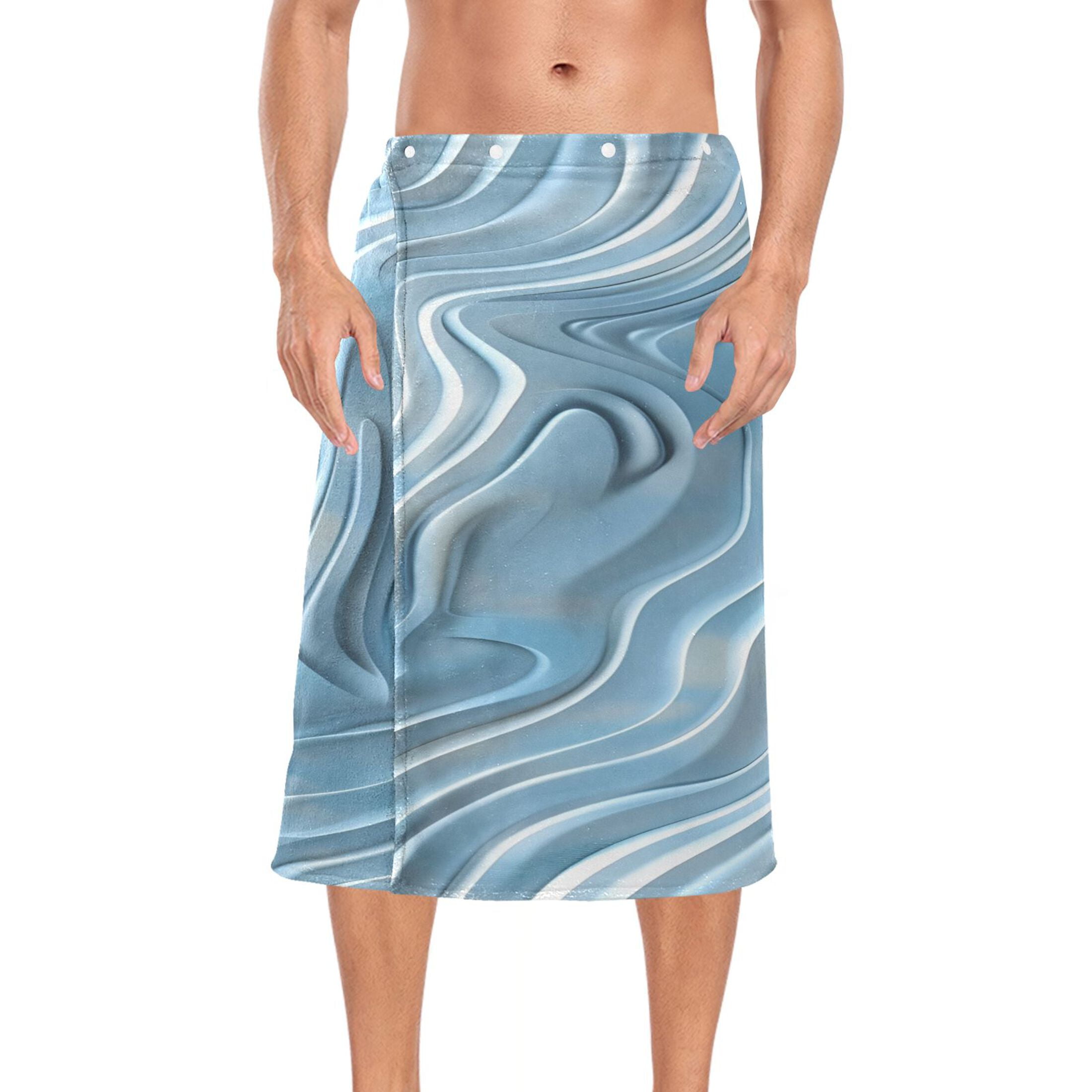 Ryvnso Men's Adjustable Shower Wrap Liquid Art Print Bath Towels with ...