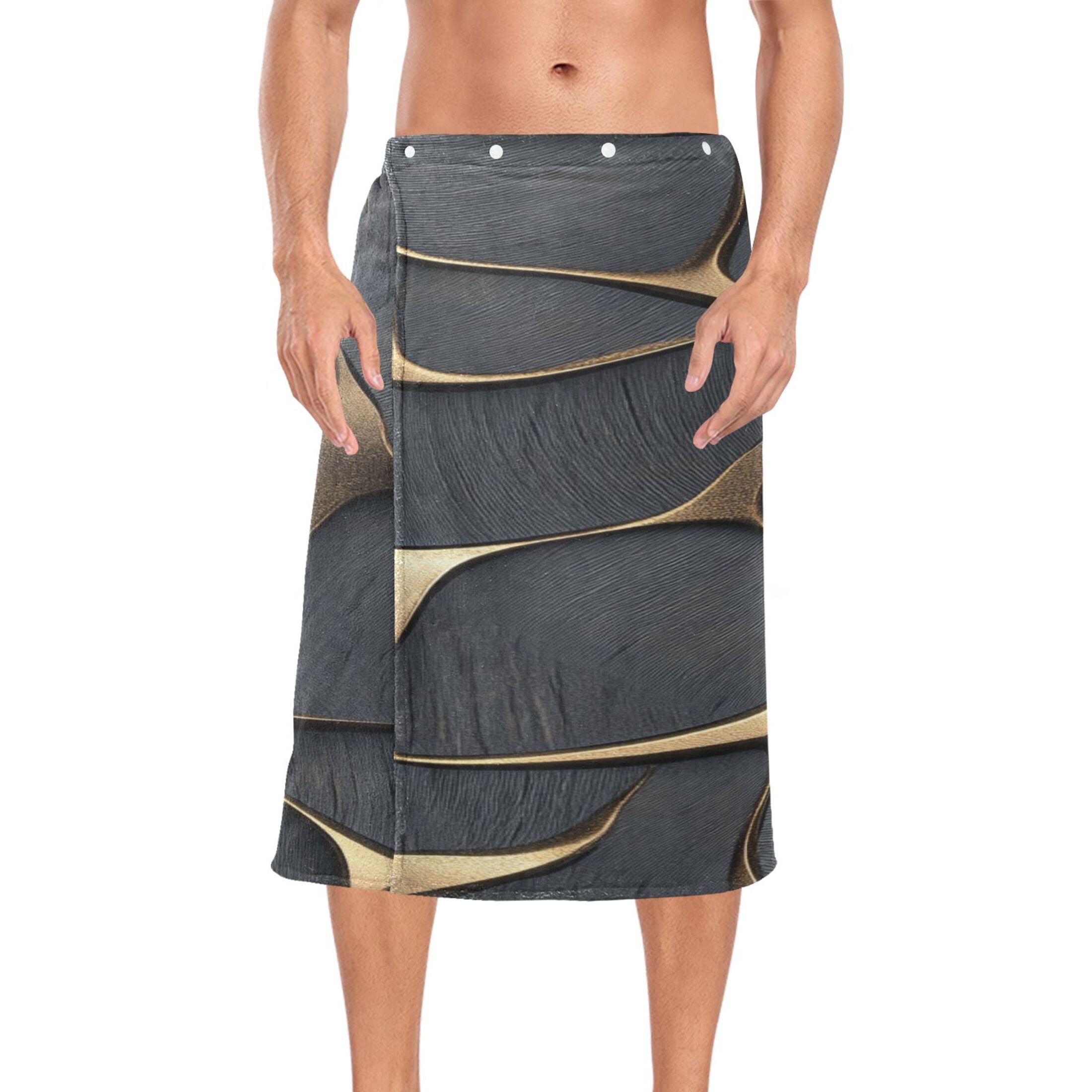 Ryvnso Men's Adjustable Shower Wrap Marble with Golden Bath Towels with ...