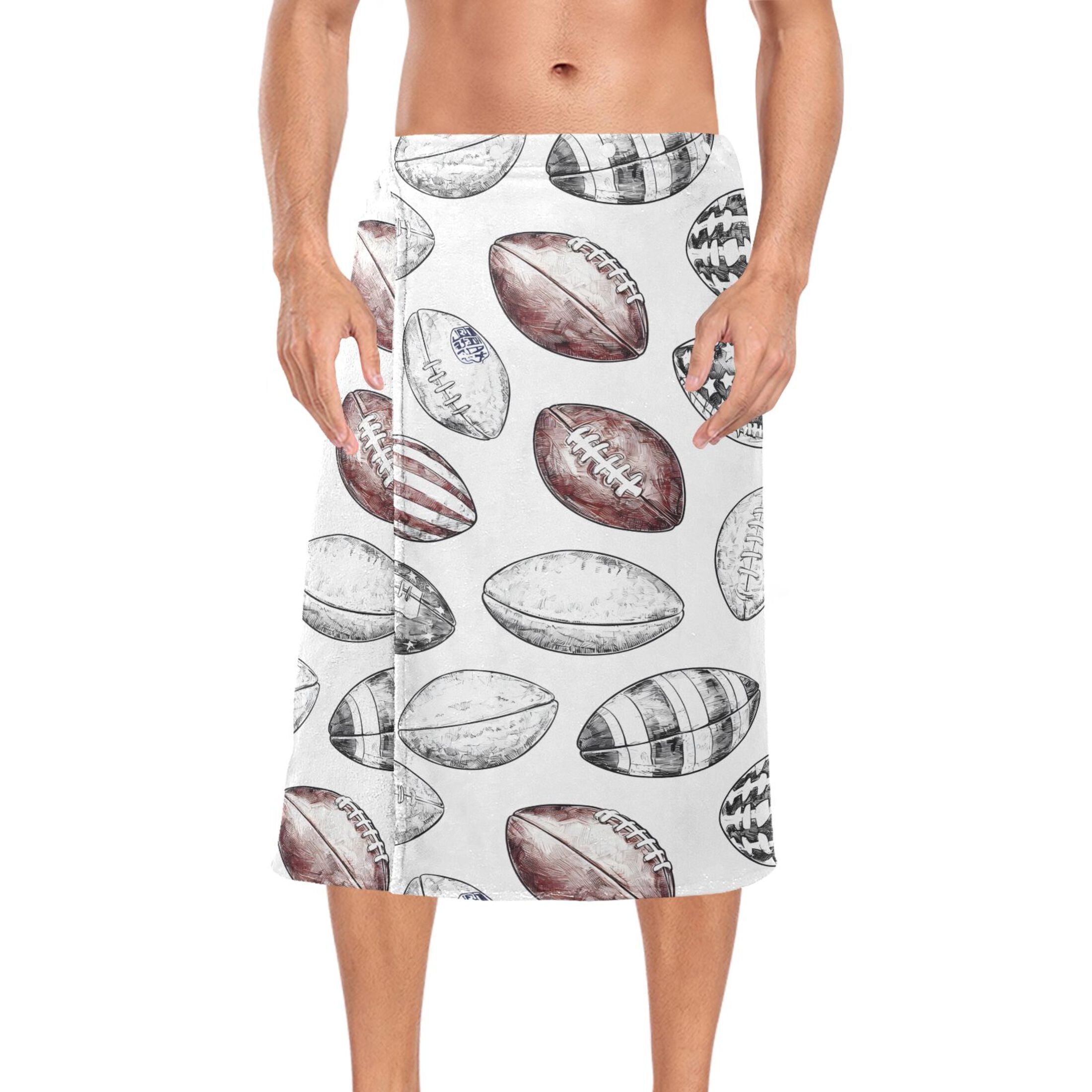 Ryvnso Men's Adjustable Shower Wrap Retro Football Rugby Bath Towels ...