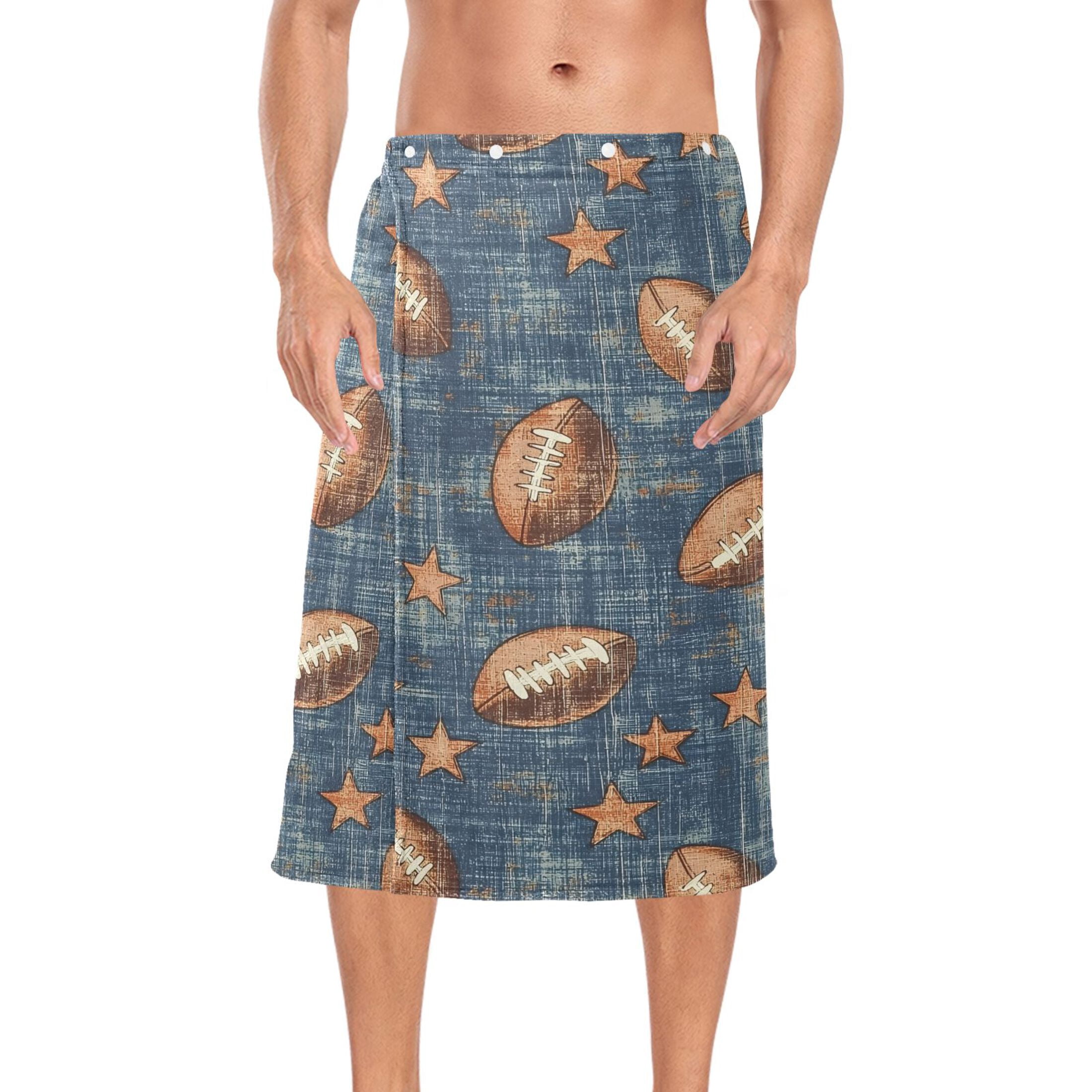 Ryvnso Men's Adjustable Shower Wrap Rugby Stars Footballs Bath Towels ...