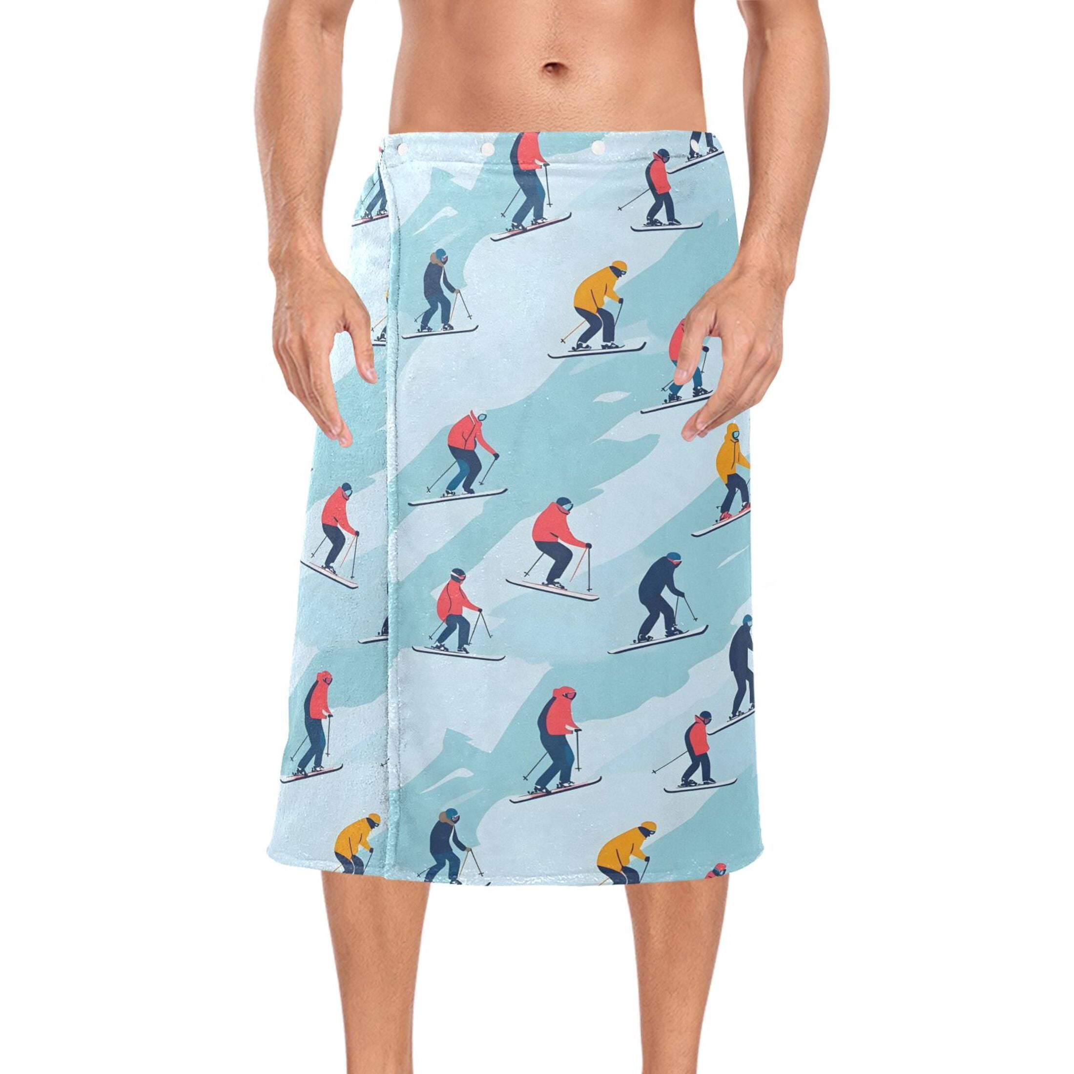 Ryvnso Men's Adjustable Shower Wrap Skating on Winter Bath Towels with ...