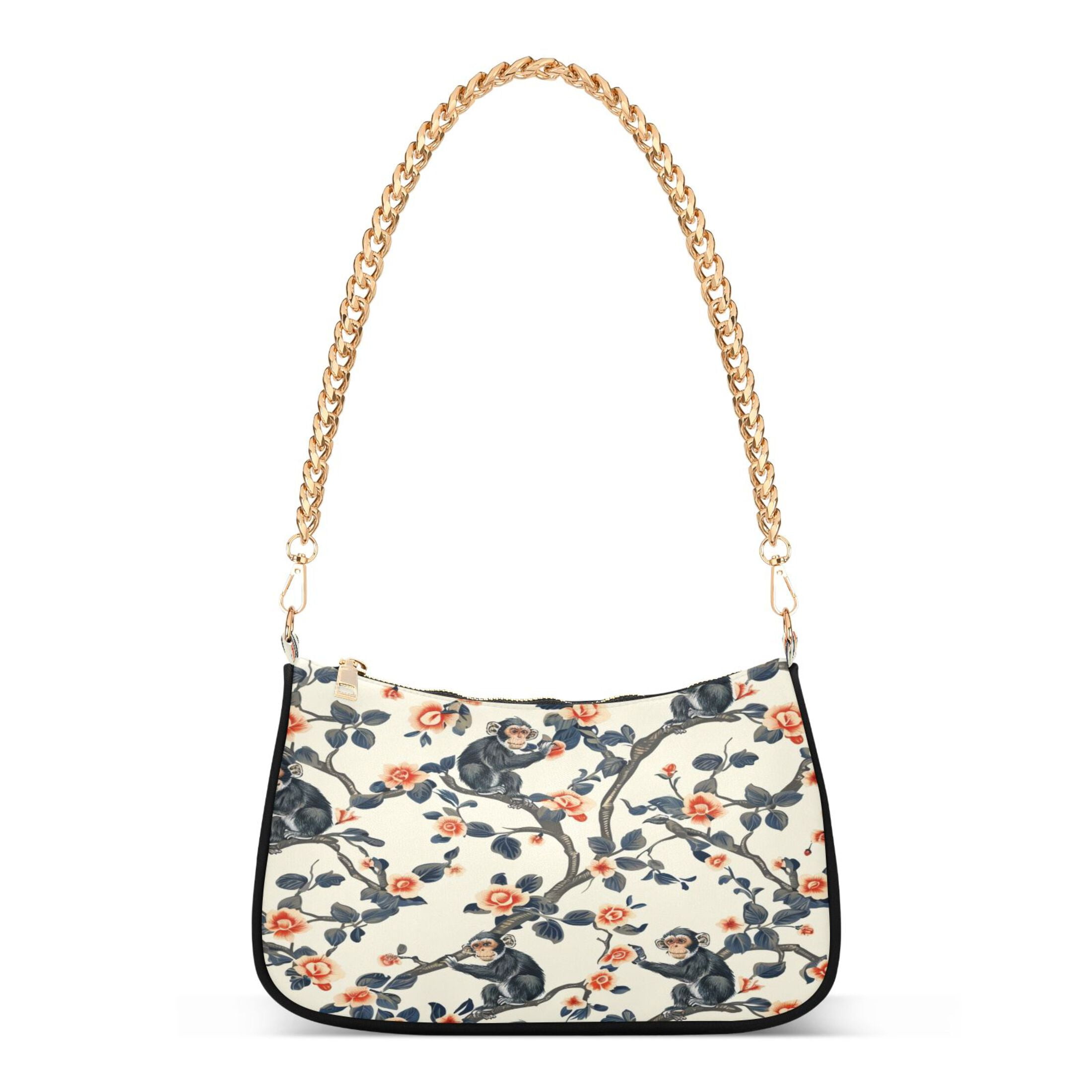 Ryvnso Monkey on Branches Womens Chain Shoulder Bag Tote Handbags ...