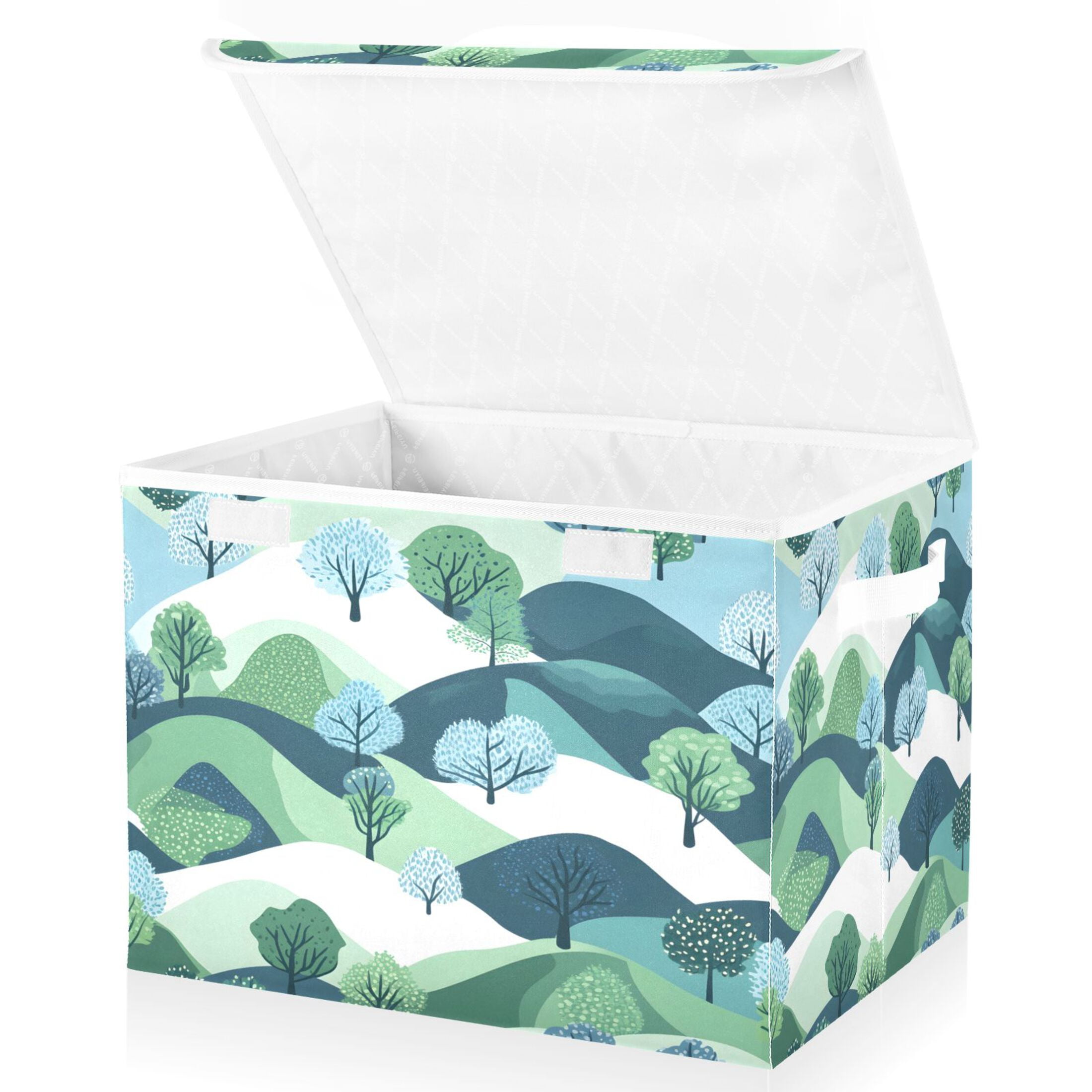 Ryvnso Mountain Print Large Lidded Foldable Storage Baskets Cubes Boxes ...