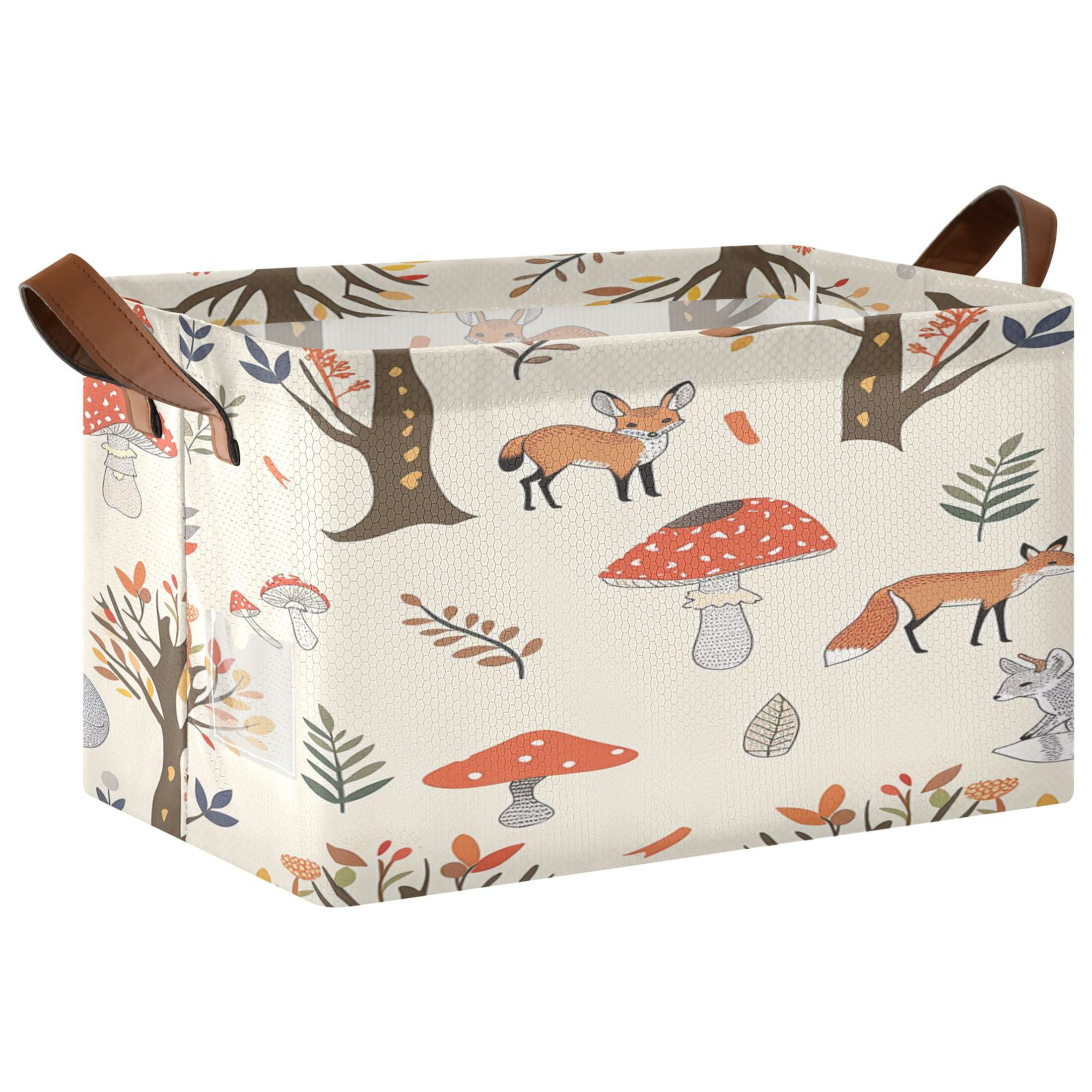 Ryvnso Mushroom Fox Tree Cartoon Storage Bins Large Basket Foldable ...