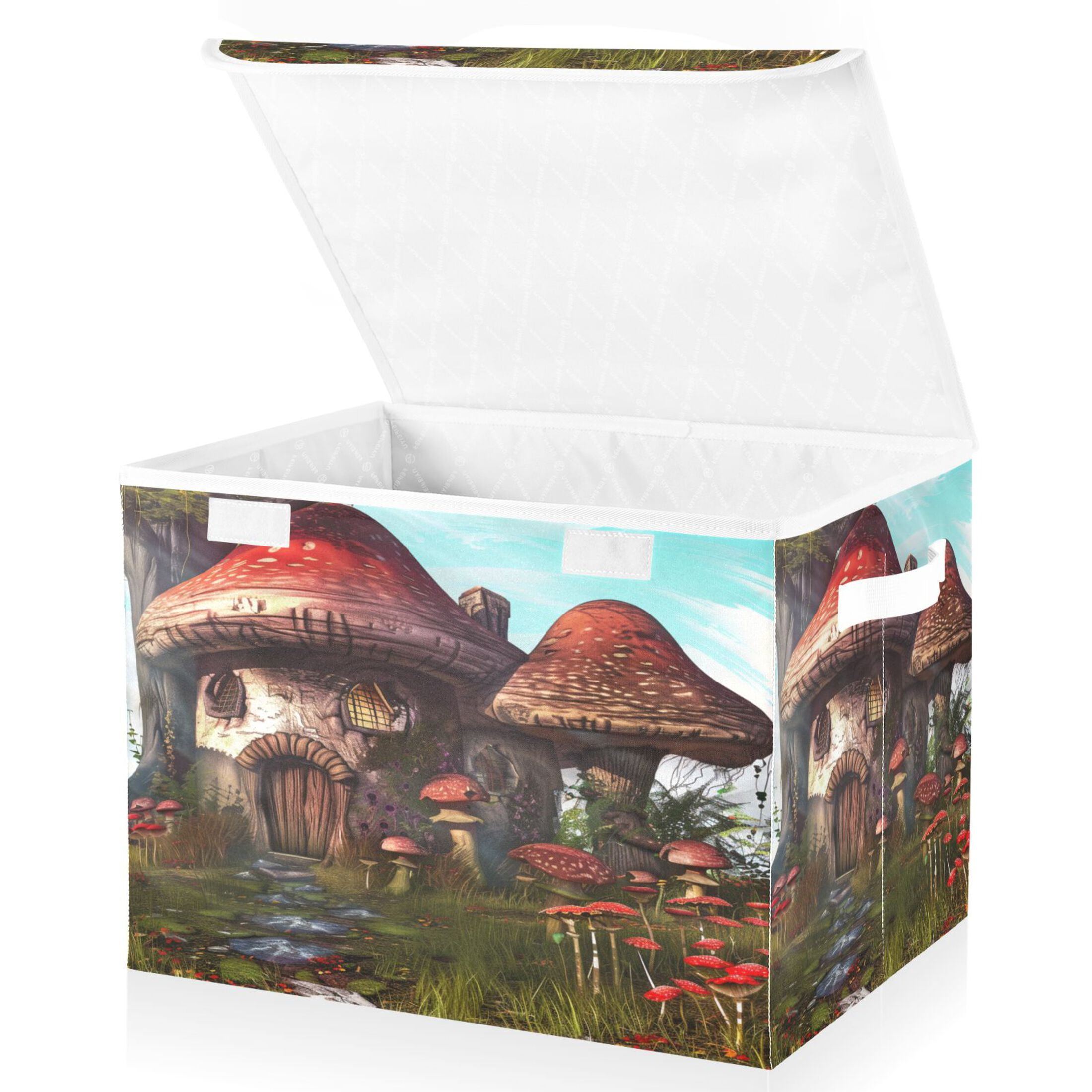 Ryvnso Mushroom House Large Lidded Foldable Storage Baskets Cubes Boxes ...