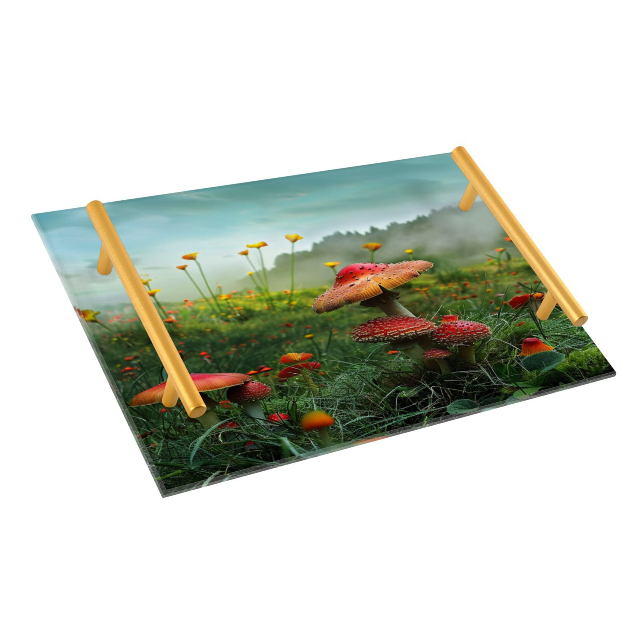 Ryvnso Mushrooms Grasses Landscape Bathroom Tray Vanity Countertop ...