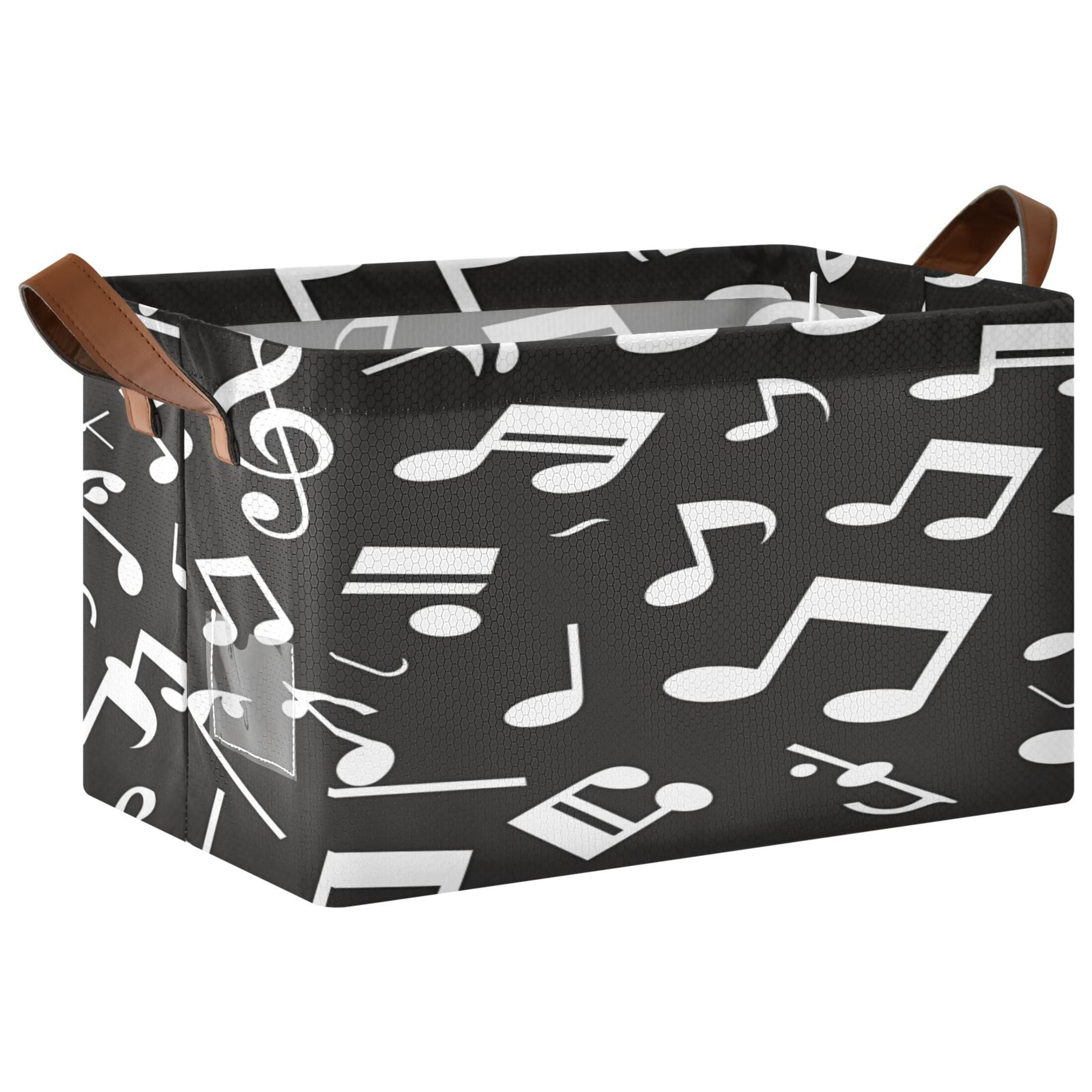 Ryvnso Musical Note Pattern Storage Bins Large Basket Foldable Cube ...