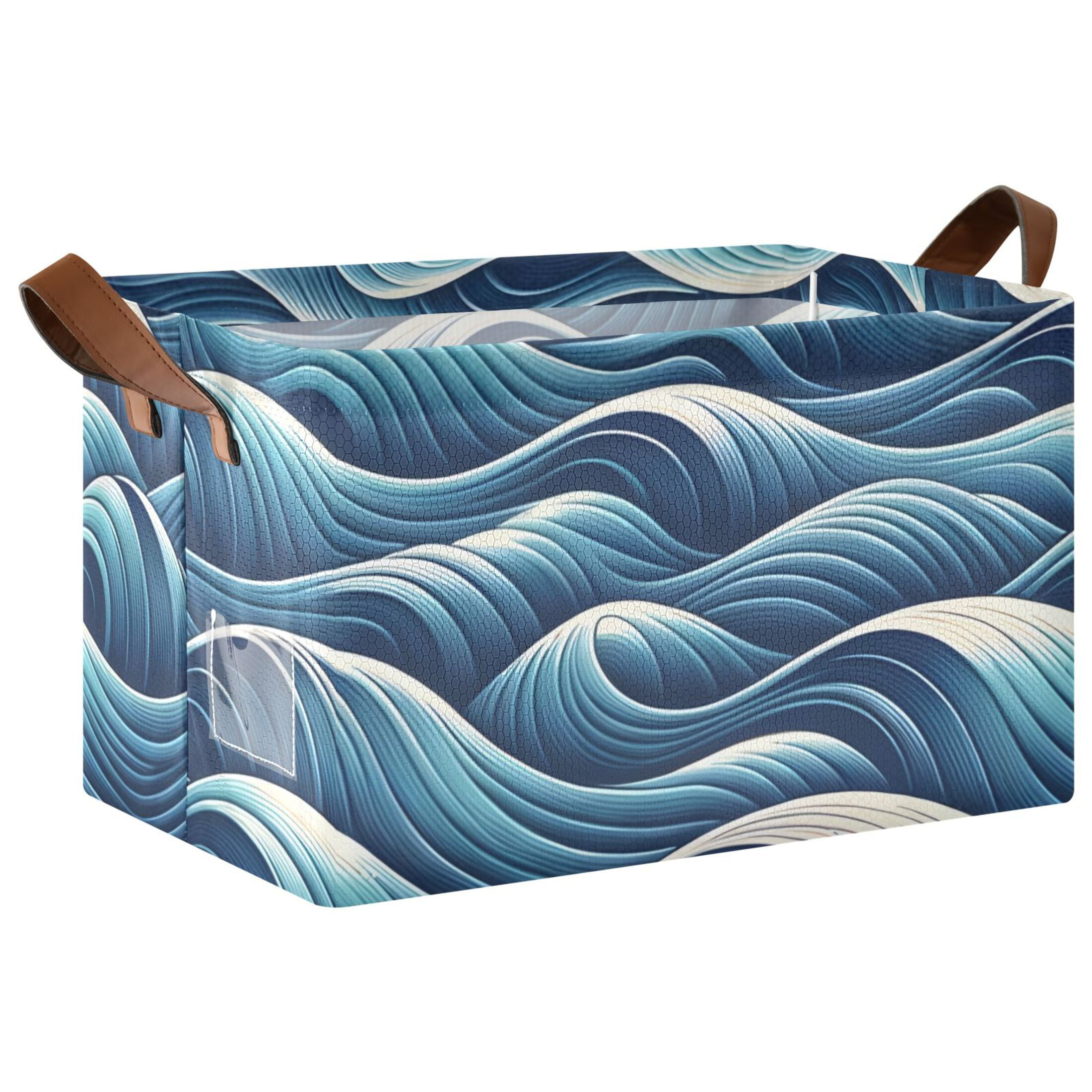 Ryvnso Ocean Wave Storage Bins Large Basket Foldable Cube Toys ...