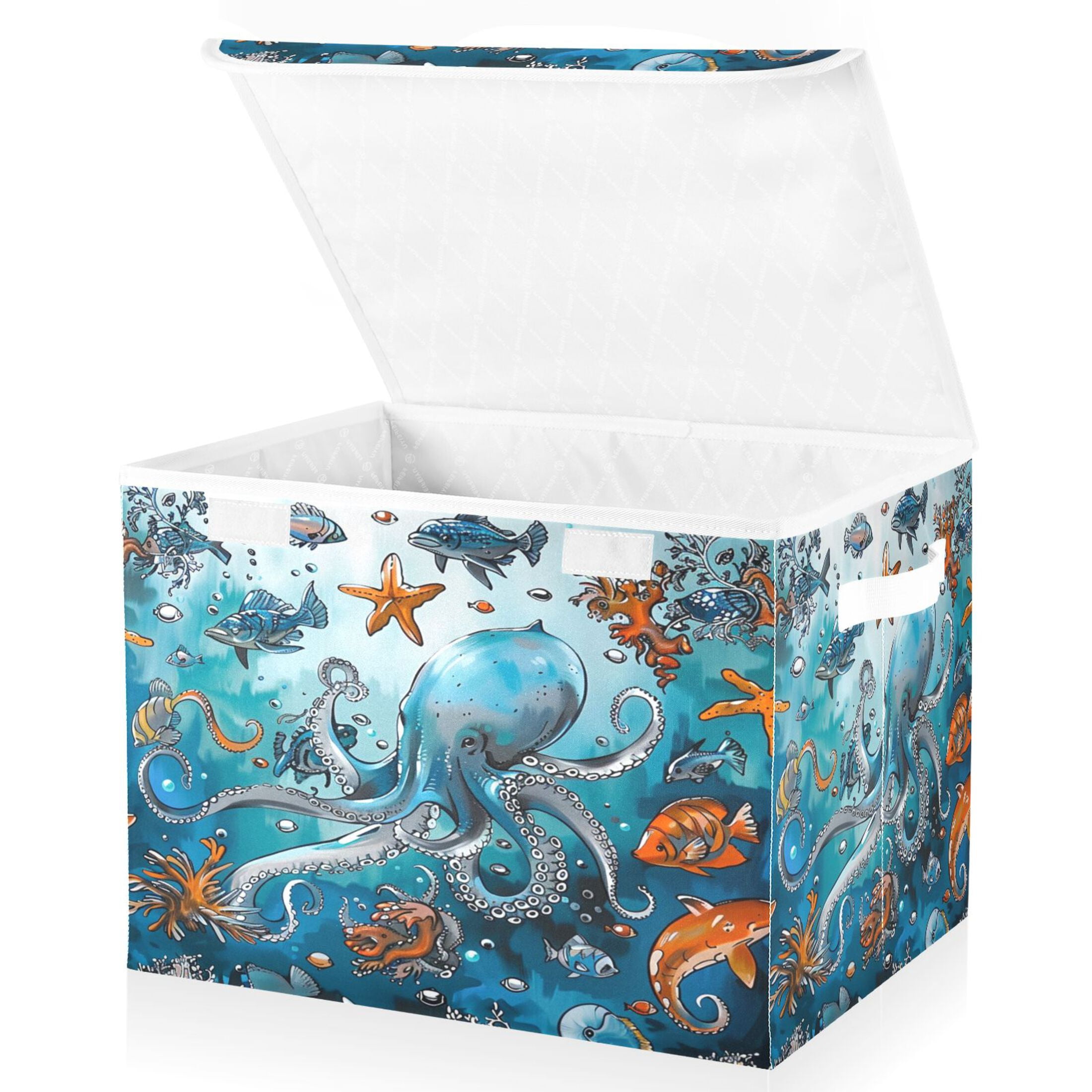 Ryvnso Octopus Sea Star Fish Large Lidded Foldable Storage Baskets ...