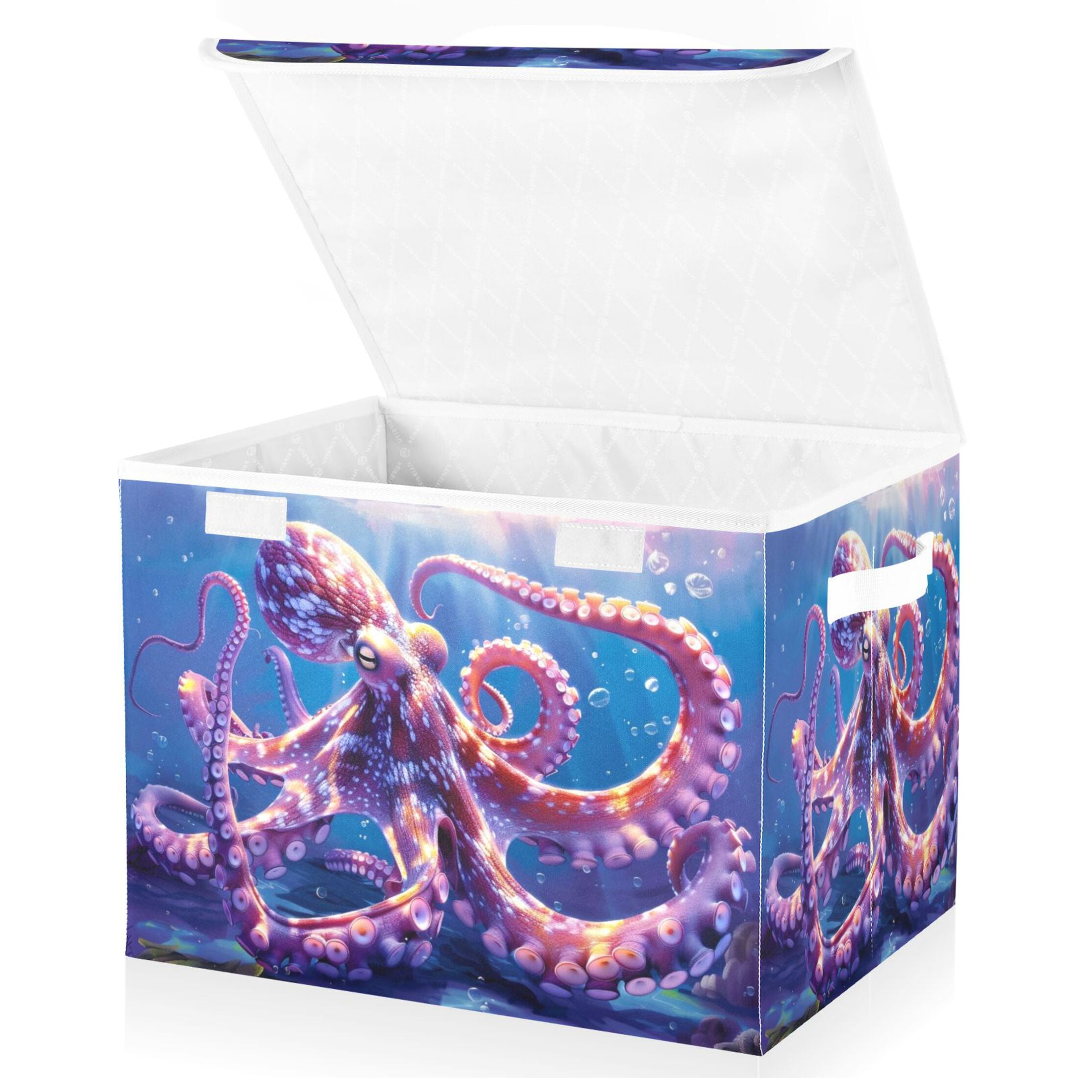 Ryvnso Octopus Underwater Large Lidded Foldable Storage Baskets Cubes ...