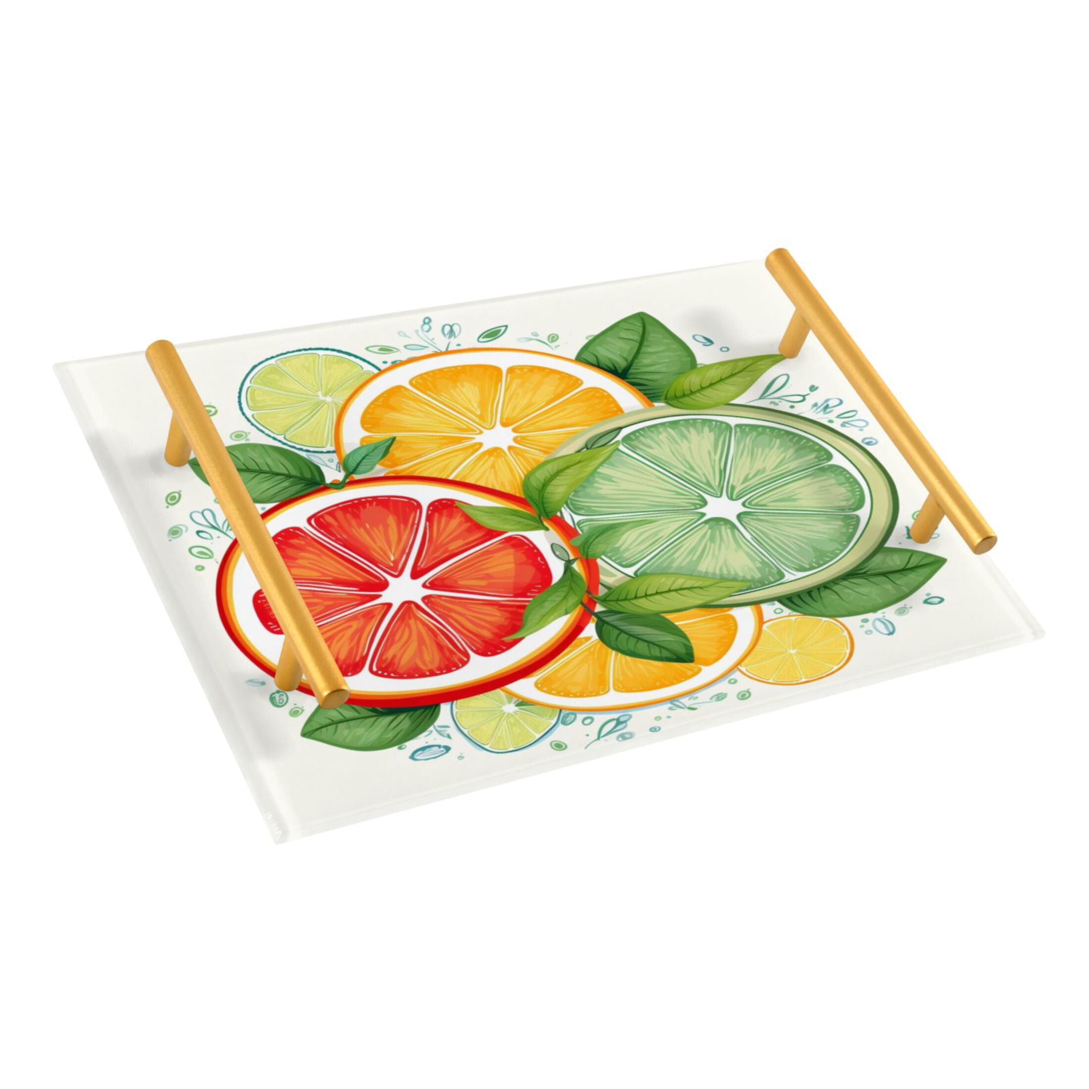 Ryvnso Orange Lemon Fruit Bathroom Tray Vanity Countertop Trays Acrylic ...