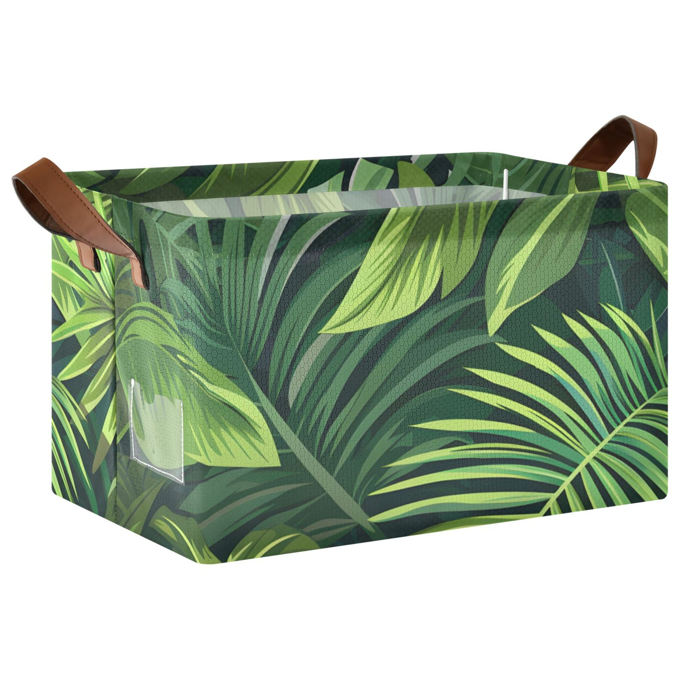 Ryvnso Palm Leaf Plant Storage Bins Large Basket Foldable Cube Toys ...