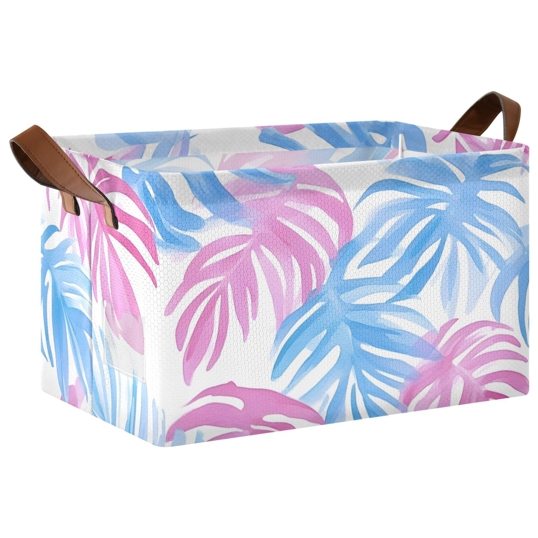 Ryvnso Palm Leaf Storage Bins Large Basket Foldable Cube Toys Organizer ...