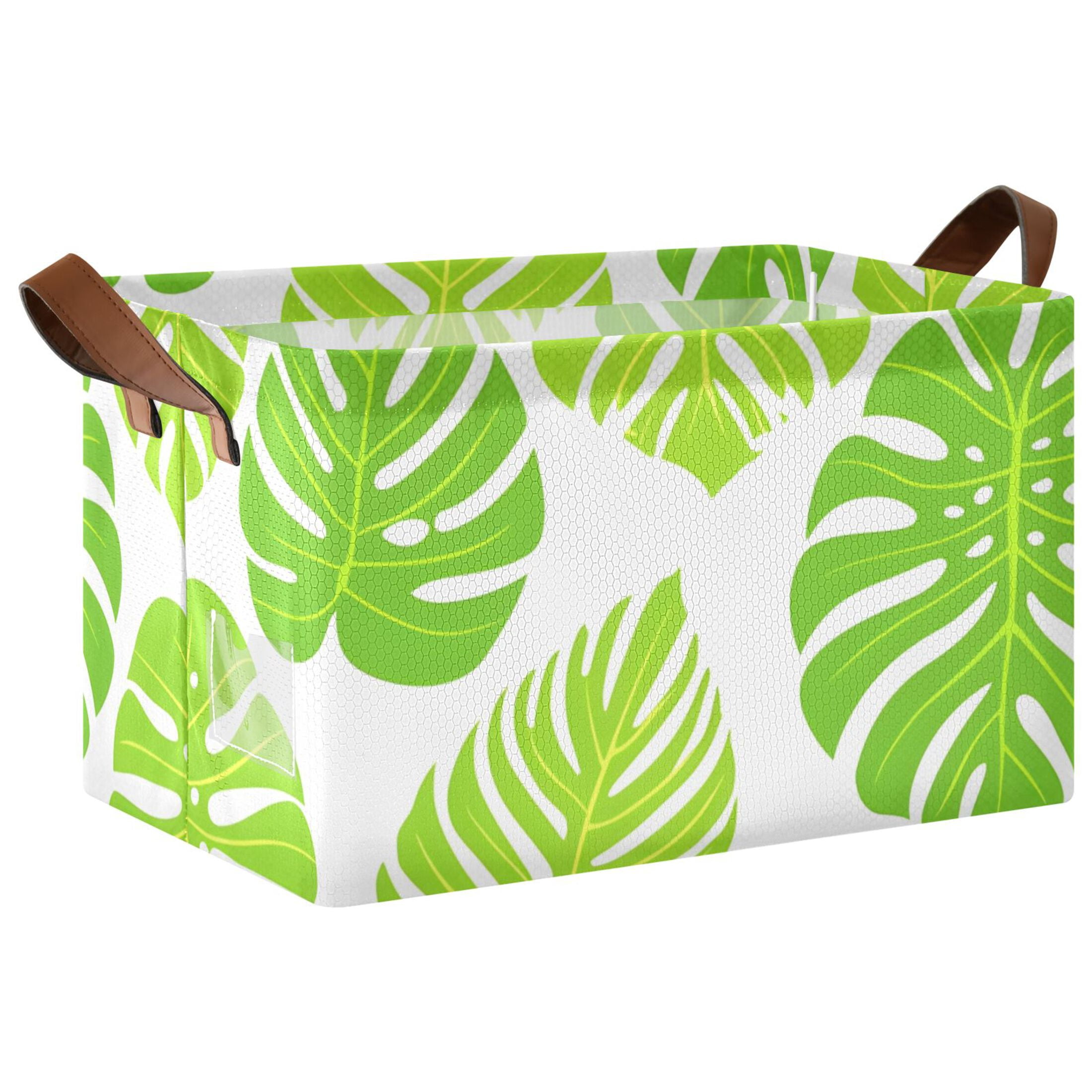 Ryvnso Palm Leaves Storage Bins Large Basket Foldable Cube Toys ...