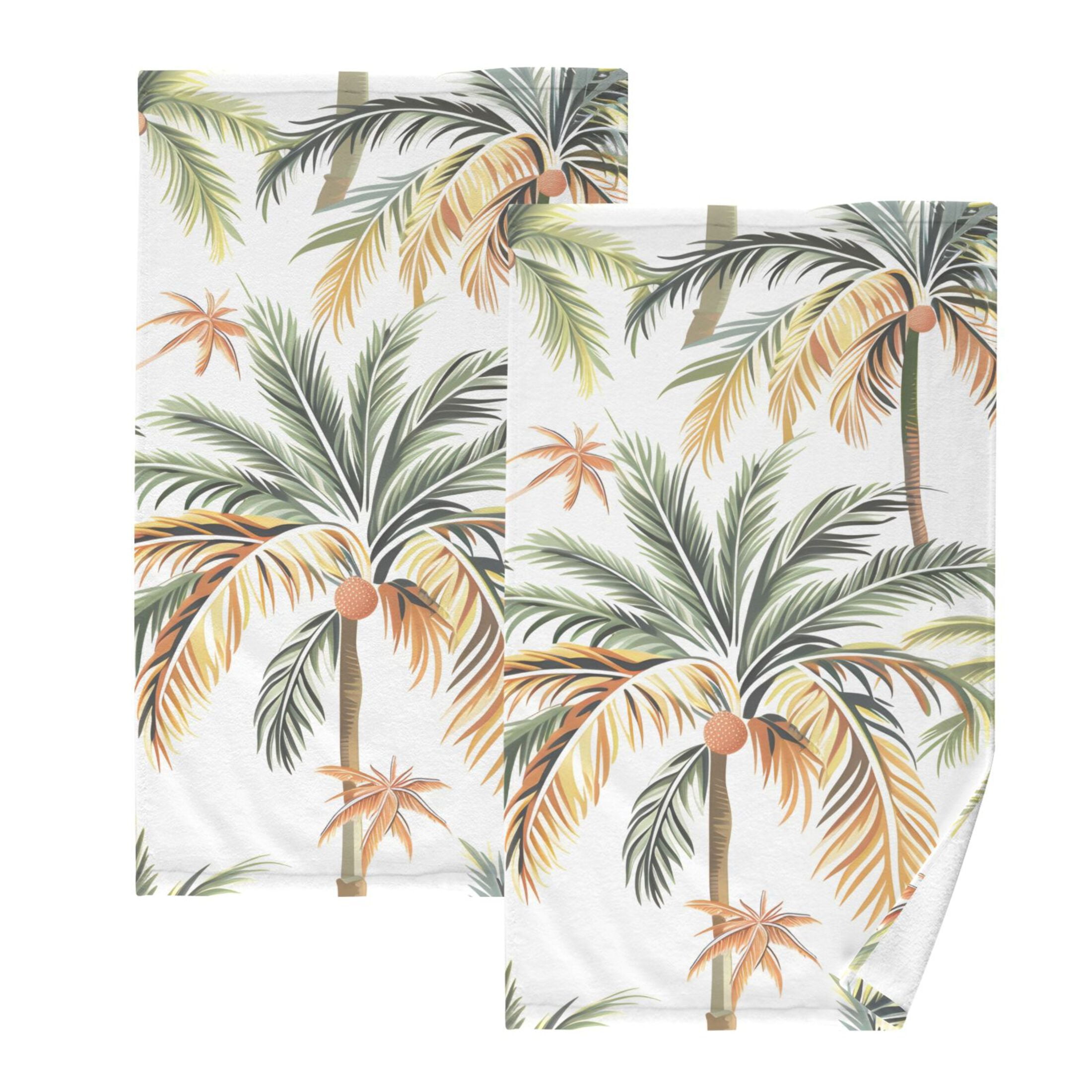 Ryvnso Palm Tree Tropical Cotton Hand Towels Sets Face Towel 2 PCs ...