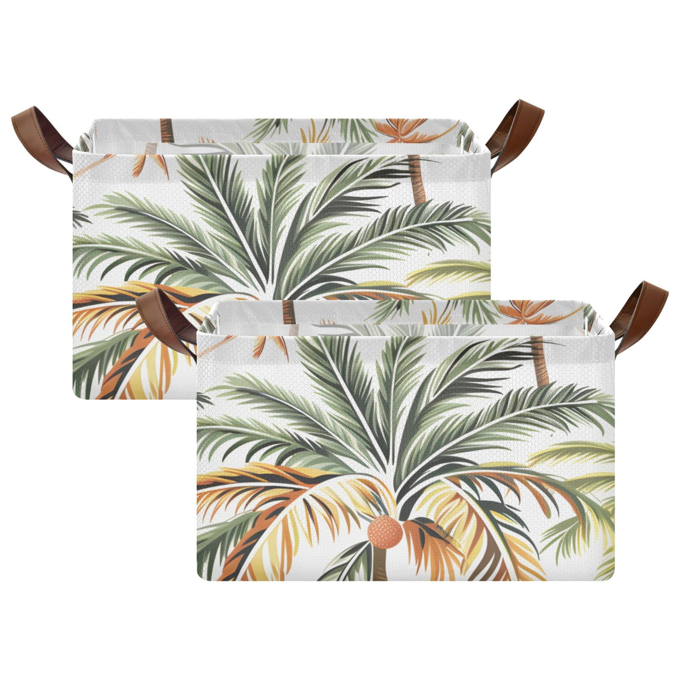 Ryvnso Palm Tree Tropical Storage Bins Large Basket Foldable Cube Toys ...