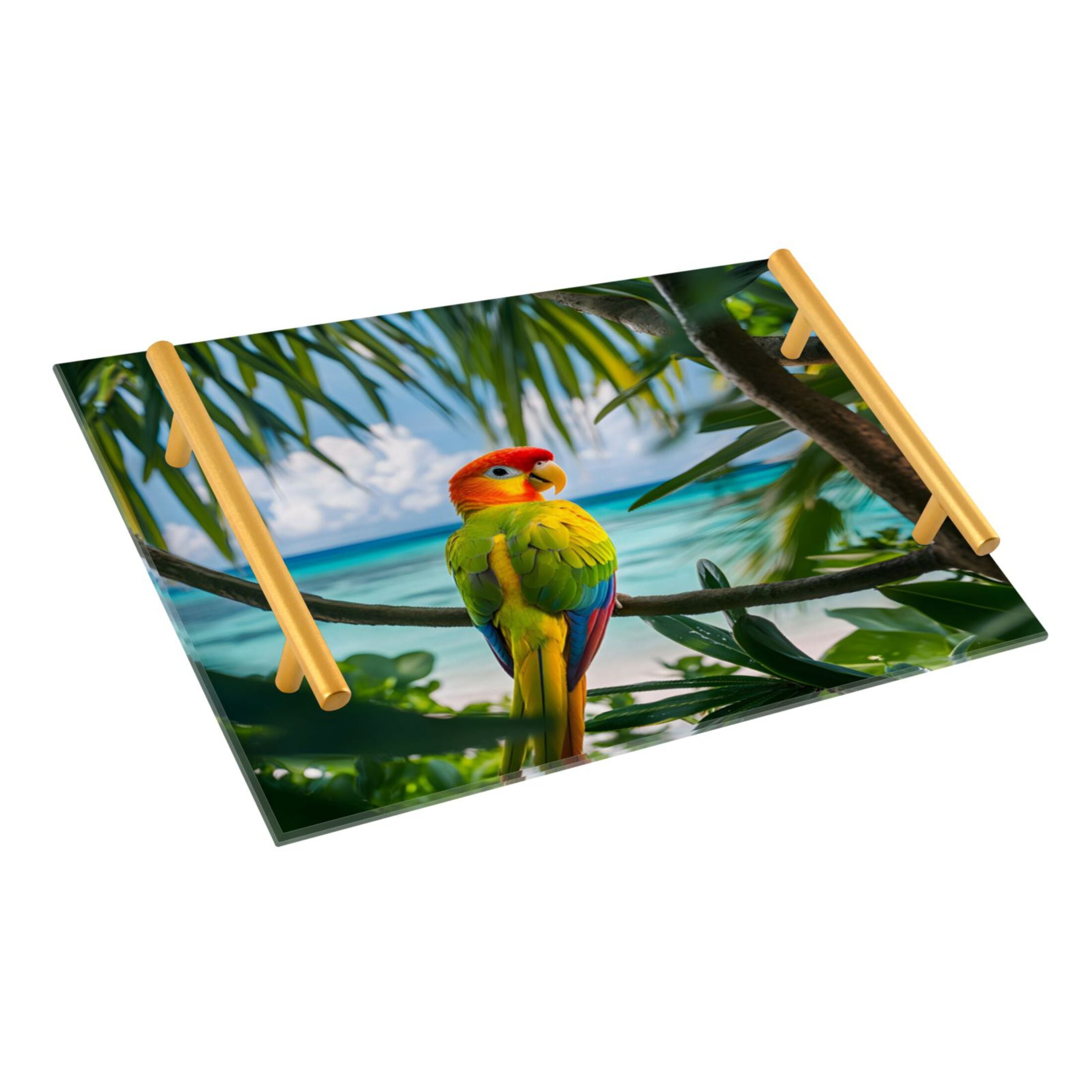 Ryvnso Parrot in Summer Bathroom Tray Vanity Countertop Trays Acrylic ...