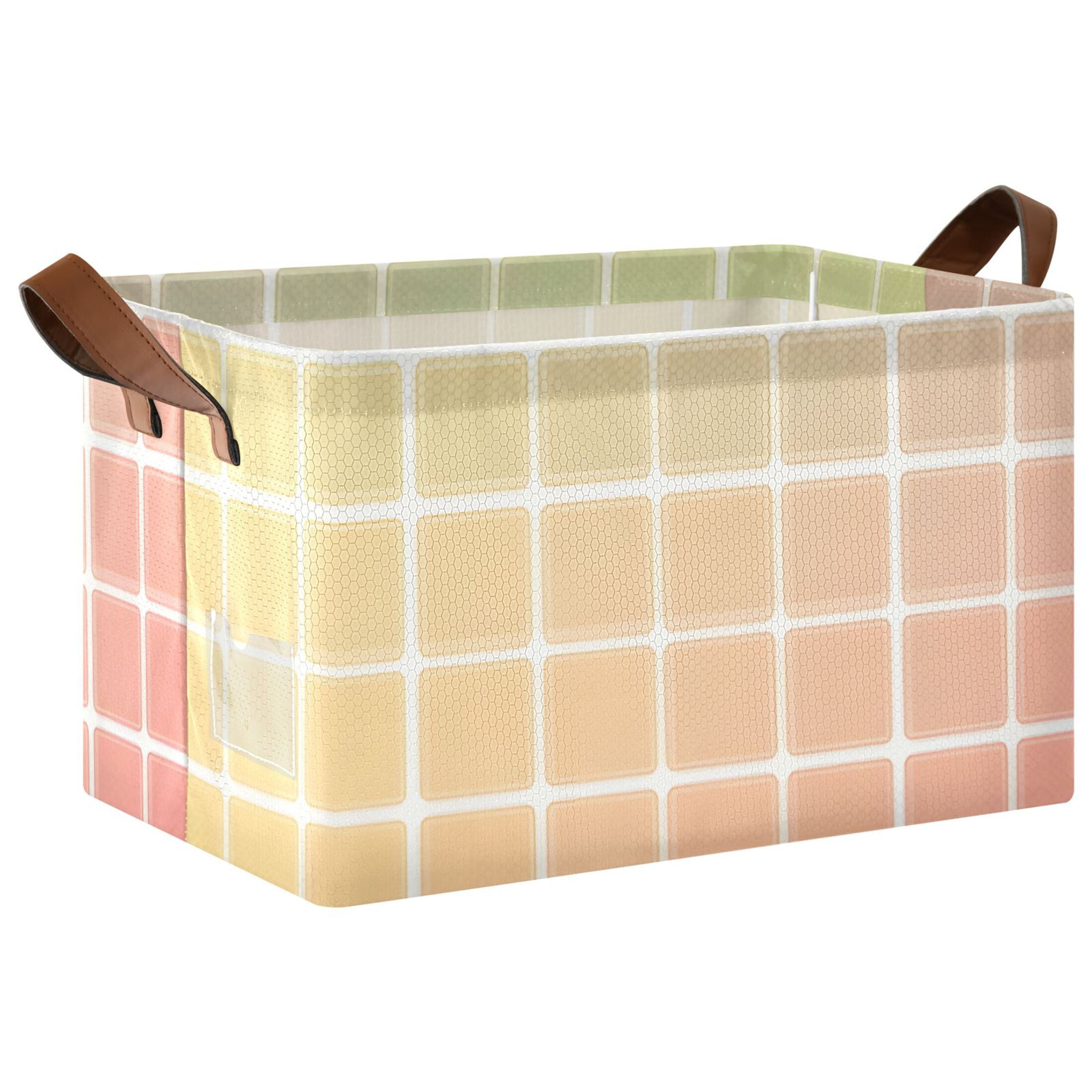 Ryvnso Pattern Gradient Squares Storage Bins Large Basket Foldable Cube ...