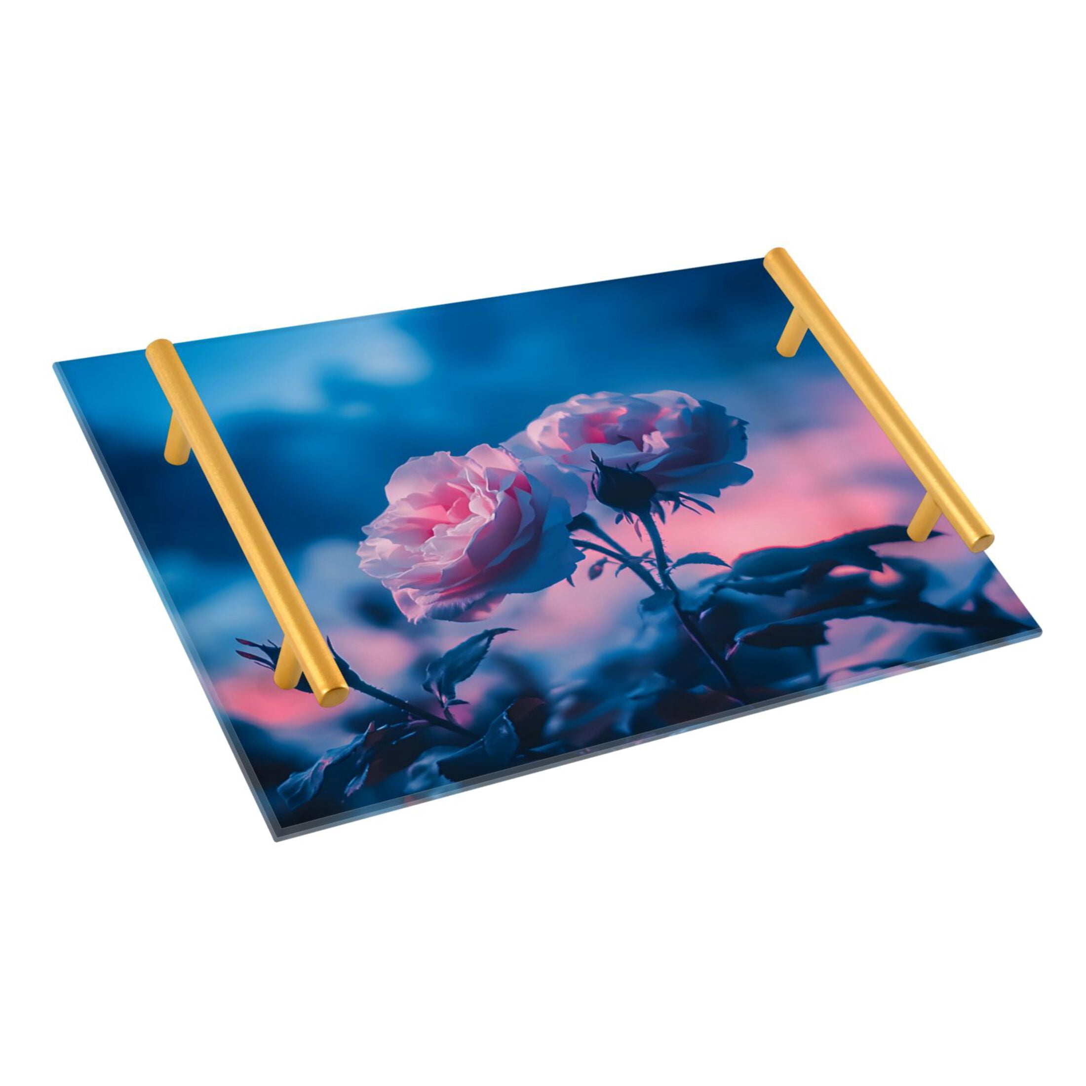 Ryvnso Peony Flower Blooming Bathroom Tray Vanity Countertop Trays ...
