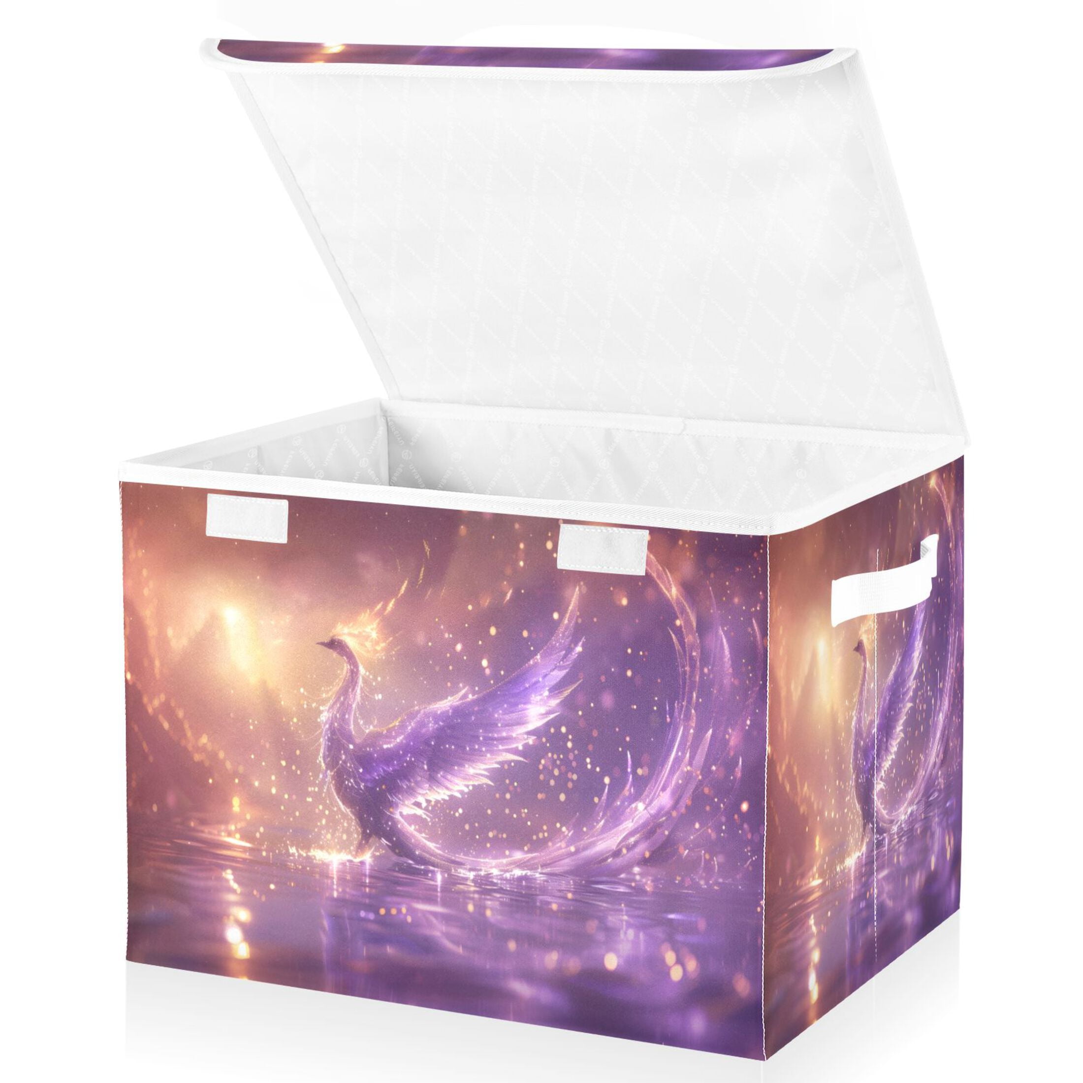 Ryvnso Phoenix Bird Shiny Large Lidded Foldable Storage Baskets Cubes ...