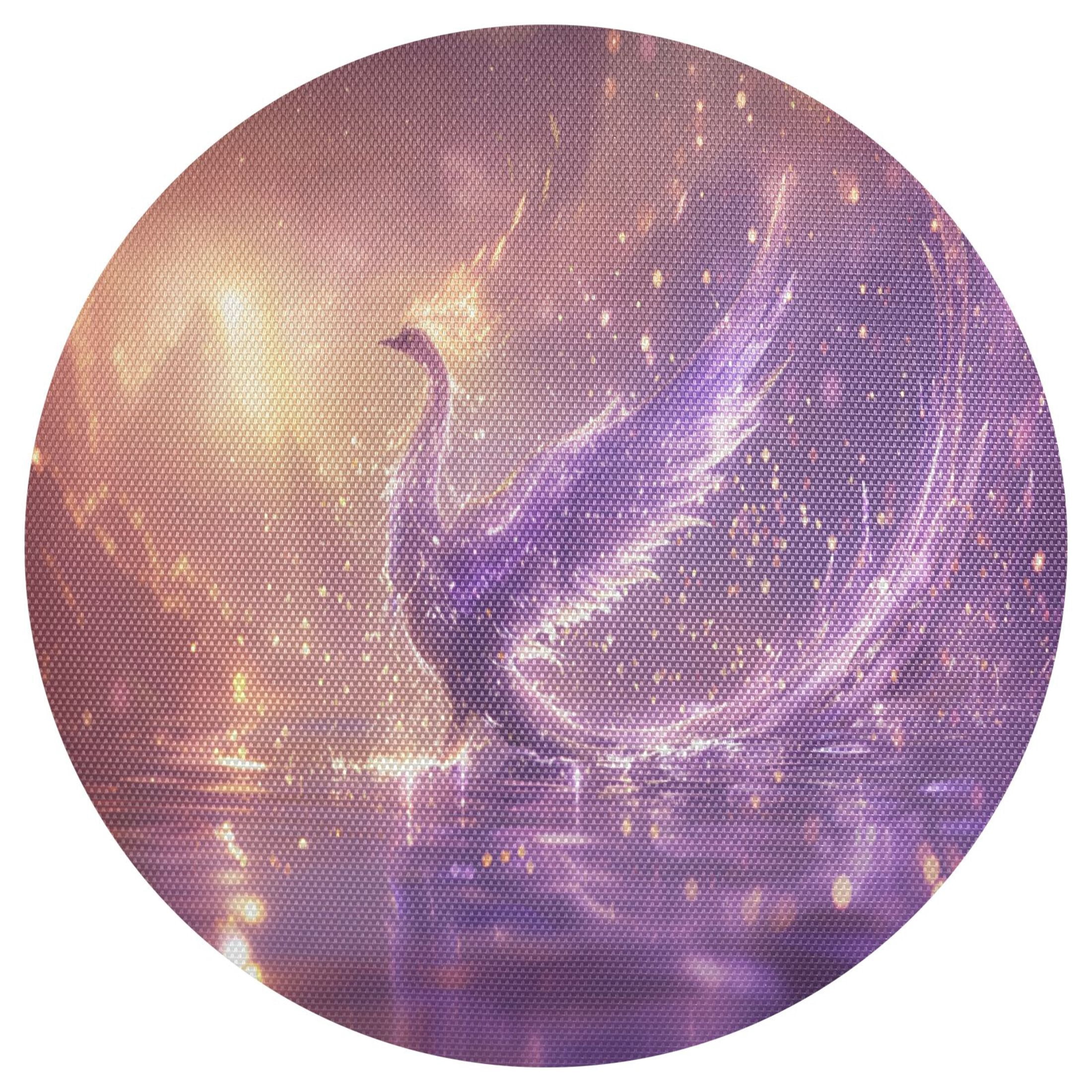 Ryvnso Phoenix Bird Shiny Round Plate Mats Dining Table Placemat 1 ...