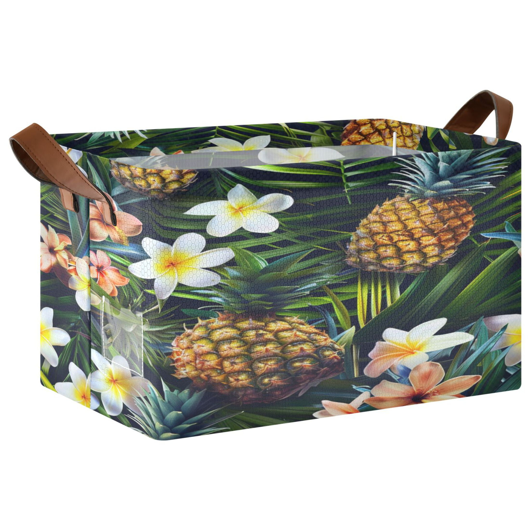 Ryvnso Pineapple Tropical Jasmine Flowers Storage Bins Large Basket ...