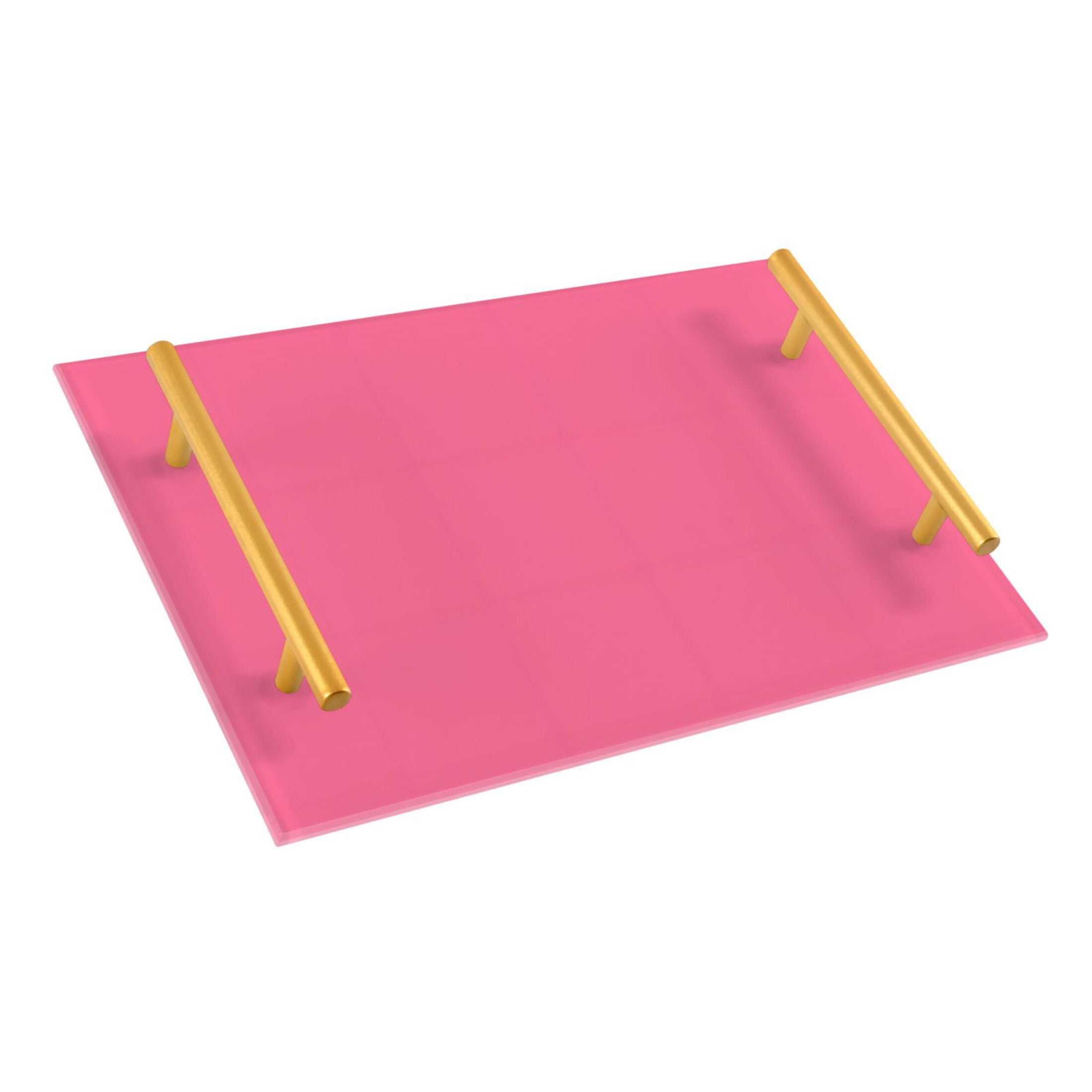 Ryvnso Pink Bathroom Tray Vanity Countertop Trays Acrylic Organizer ...