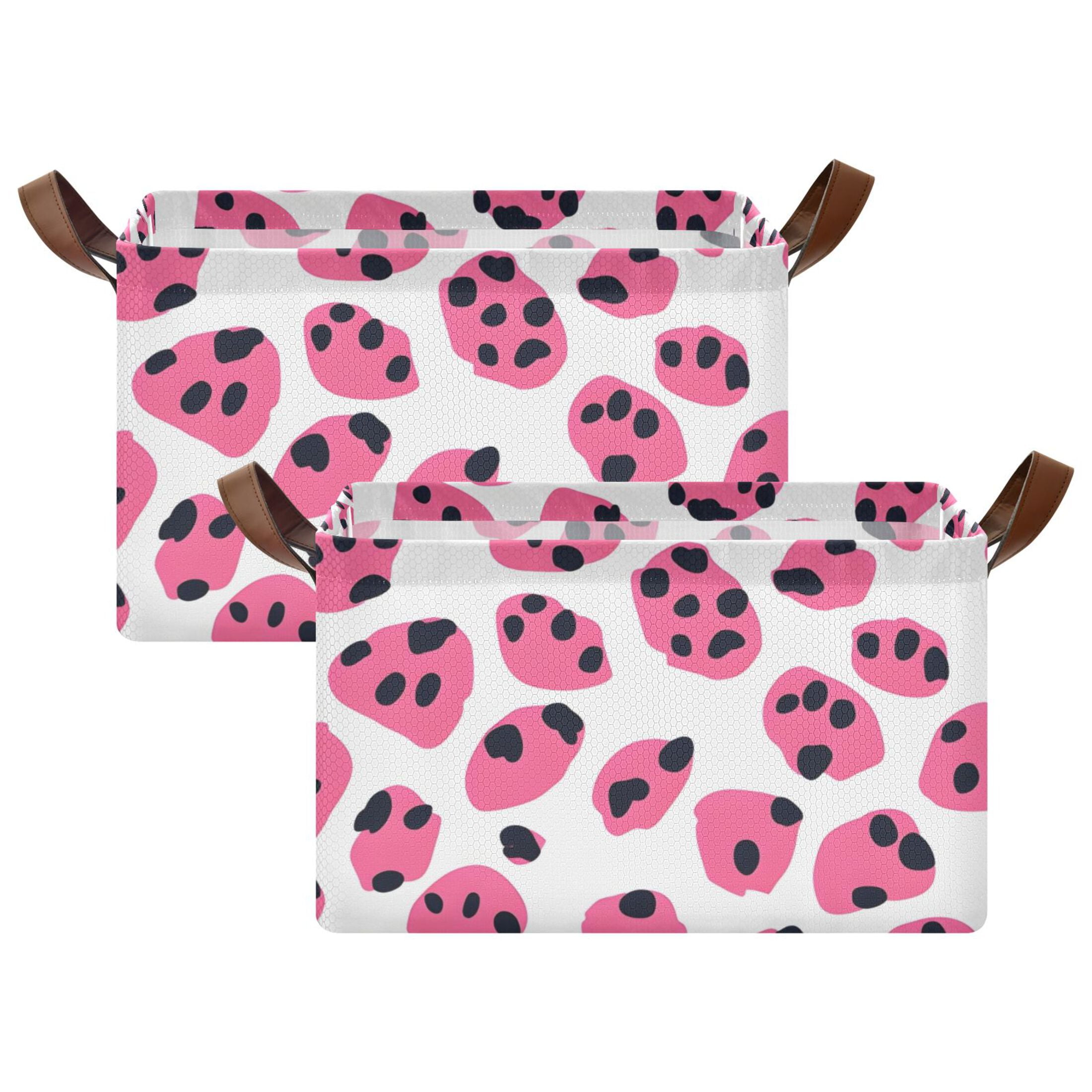 Ryvnso Pink Leopard Print Storage Bins Large Basket Foldable Cube Toys ...