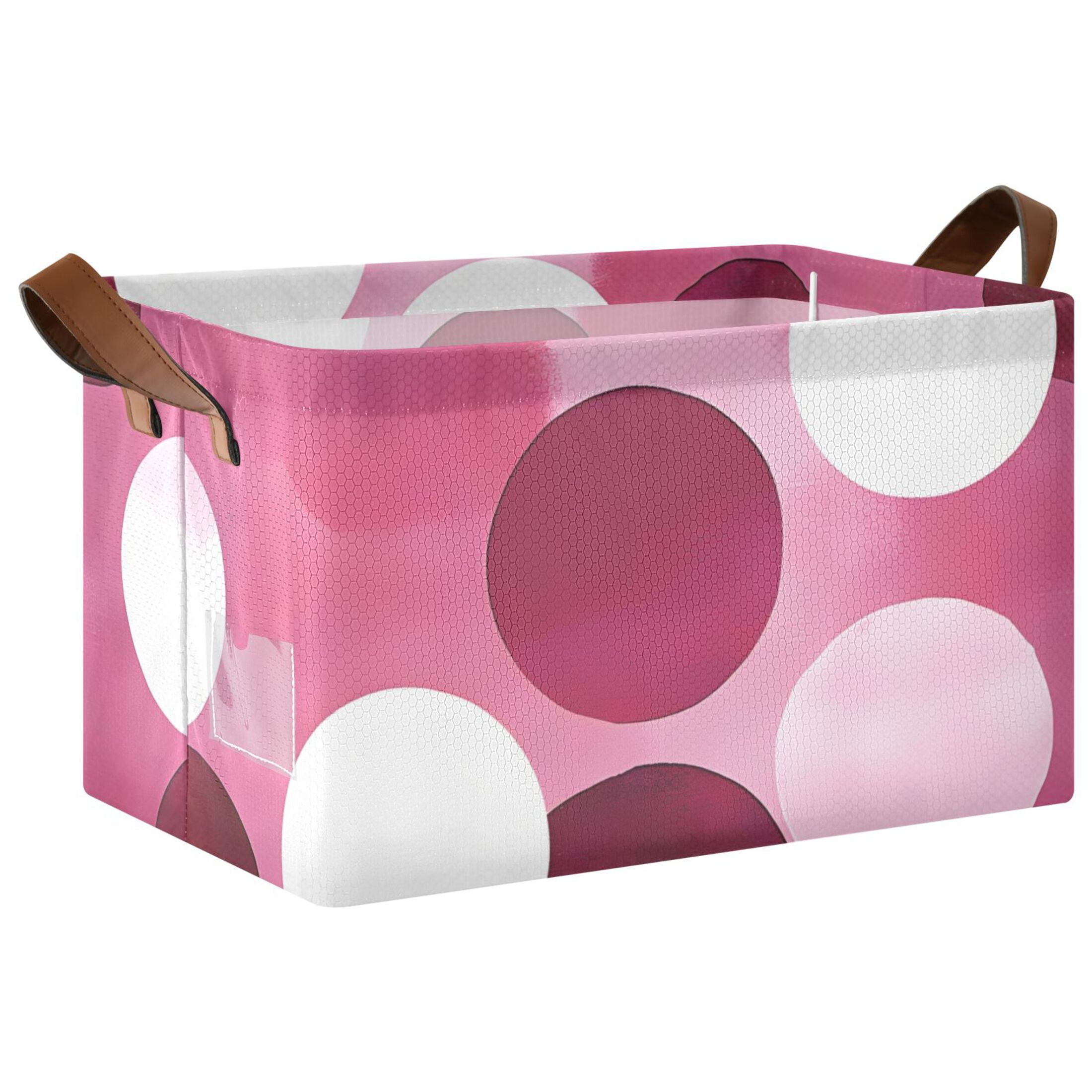 Ryvnso Polka Dots Pink Storage Bins Large Basket Foldable Cube Toys ...