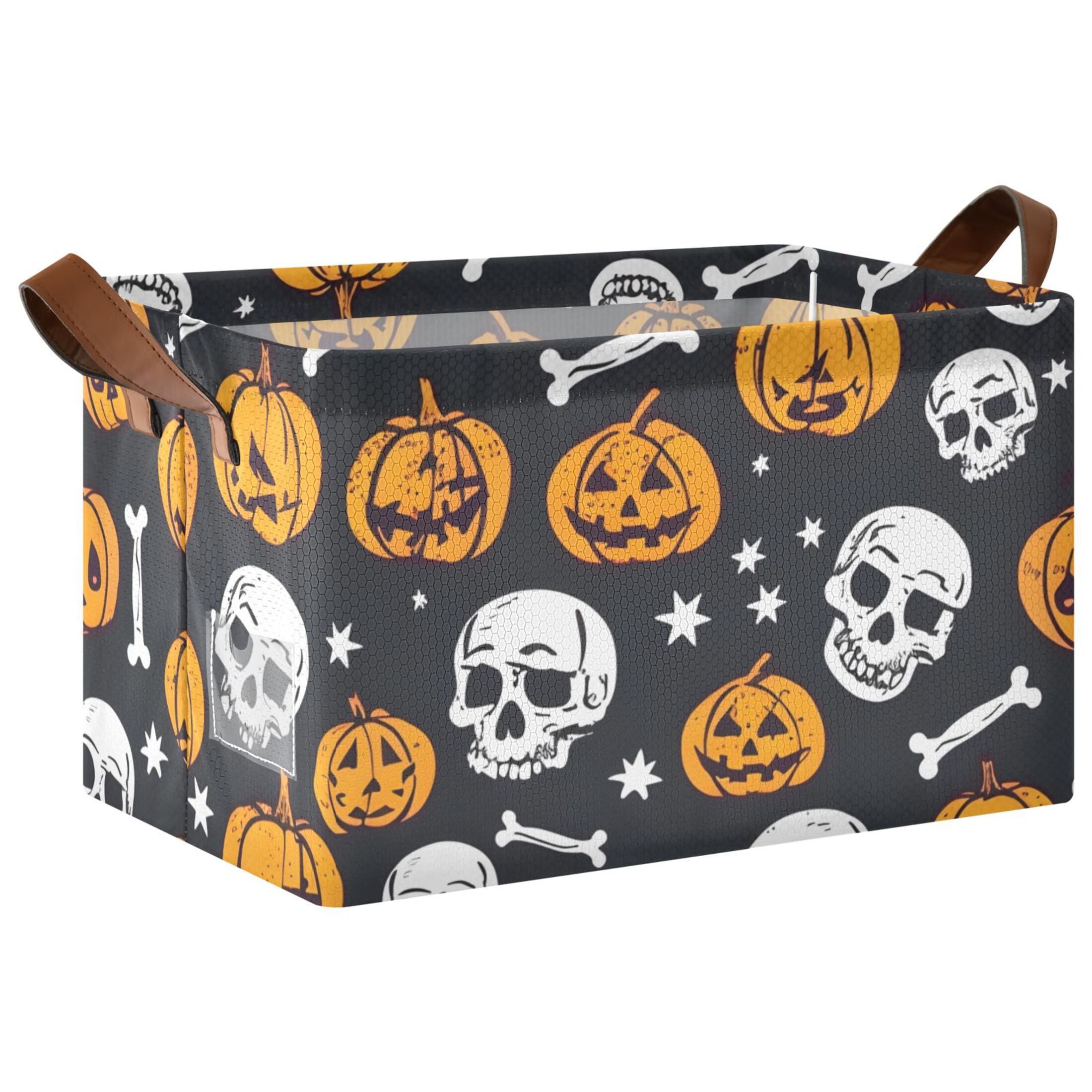 Ryvnso Pumpkin Skeleton Halloween Storage Bins Large Basket Foldable ...