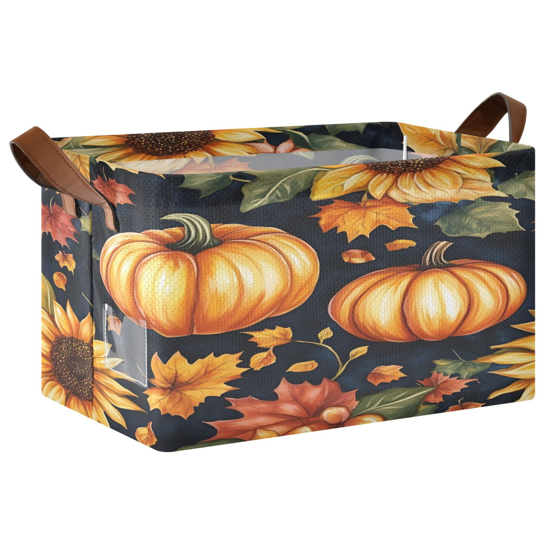 Ryvnso Pumpkins Sunflower Harvest Storage Bins Large Basket Foldable ...
