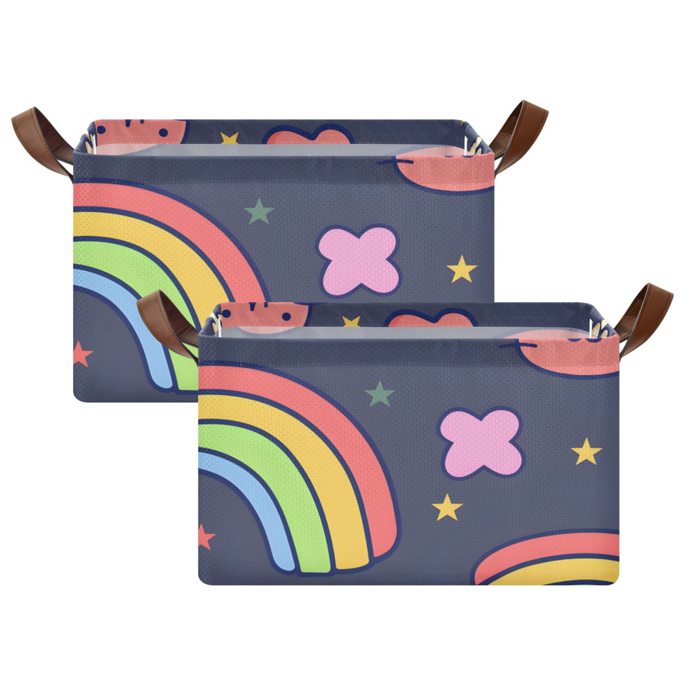 Ryvnso Rainbow Cat Paw Print Storage Bins Large Basket Foldable Cube ...