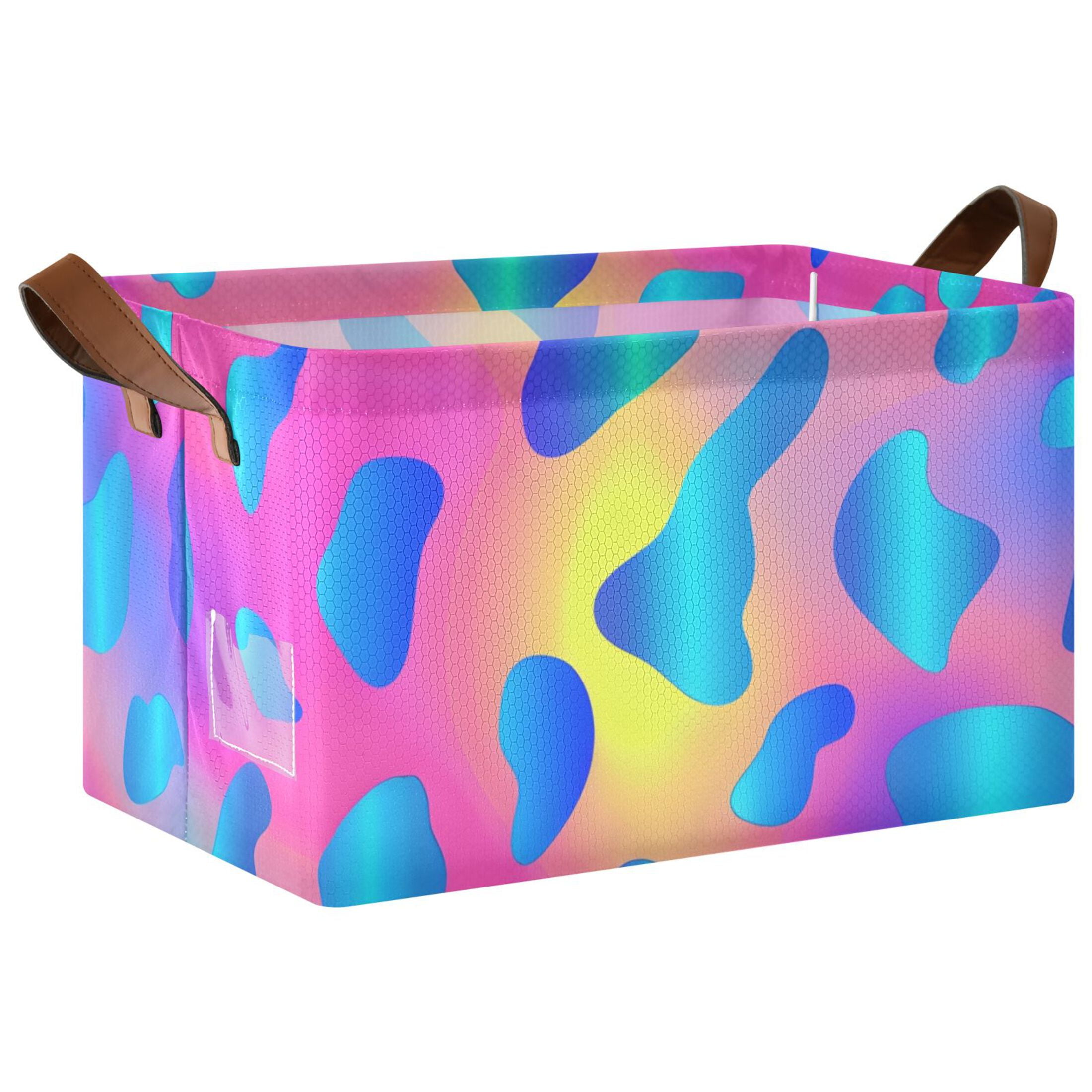 Ryvnso Rainbow Leopard Storage Bins Large Basket Foldable Cube Toys ...