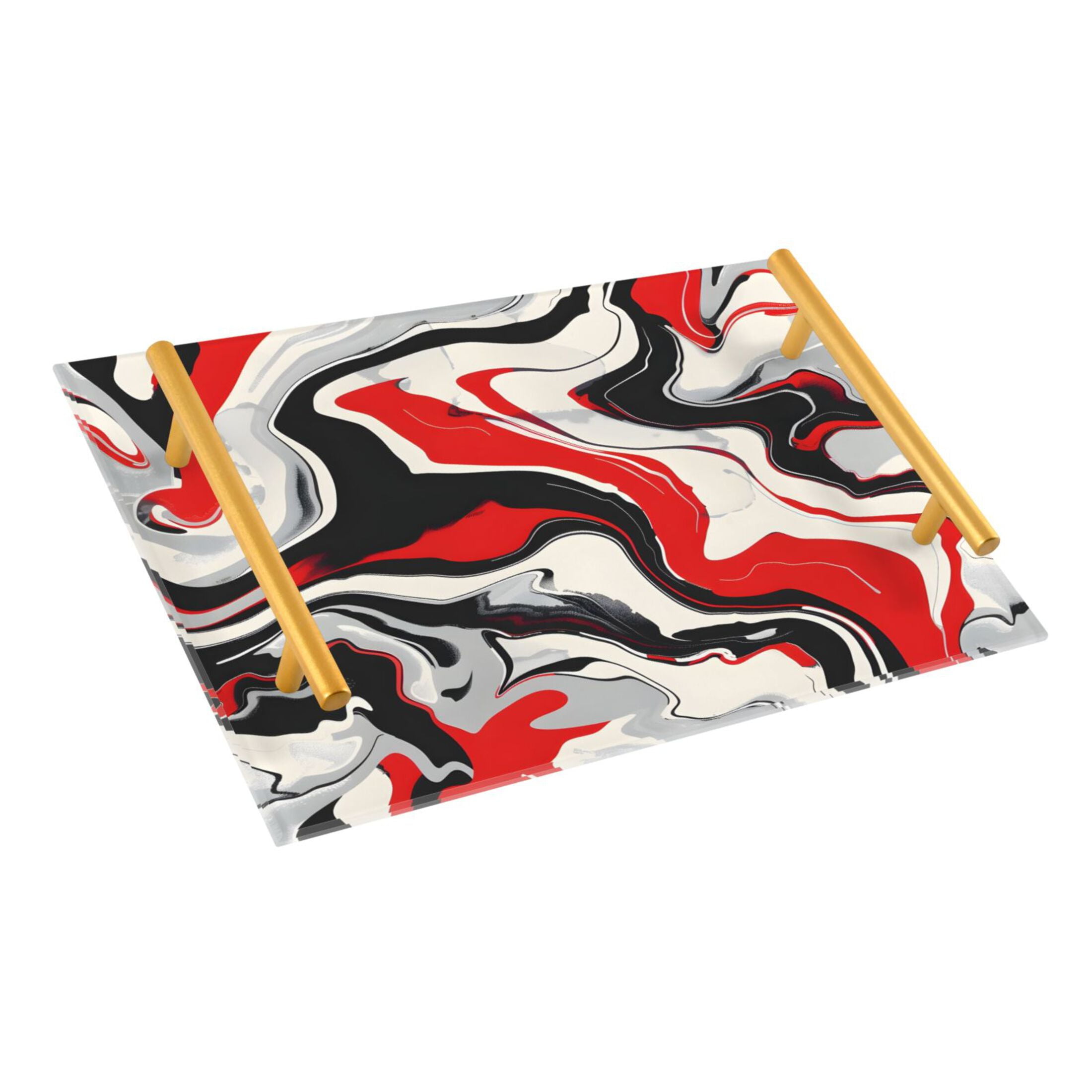 Ryvnso Red Gray Liquid Marble Bathroom Tray Vanity Countertop Trays ...