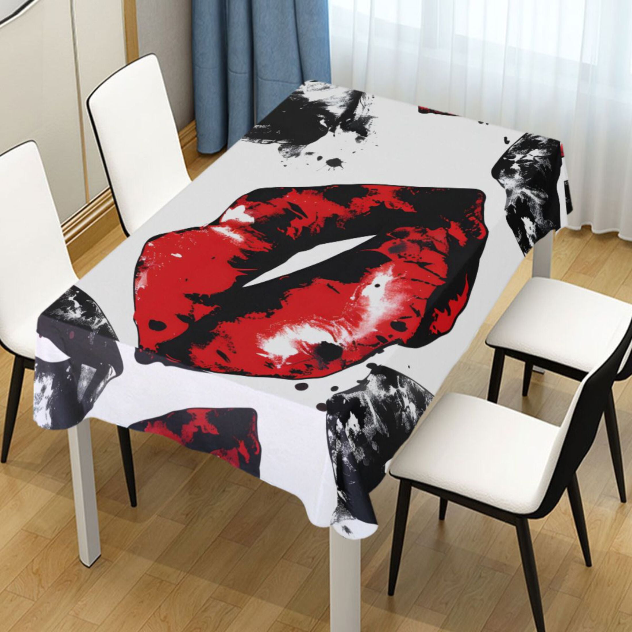 Ryvnso Red Lip Rectangle Table Cloth Tablecover Dinning Tablecloth 60 ...