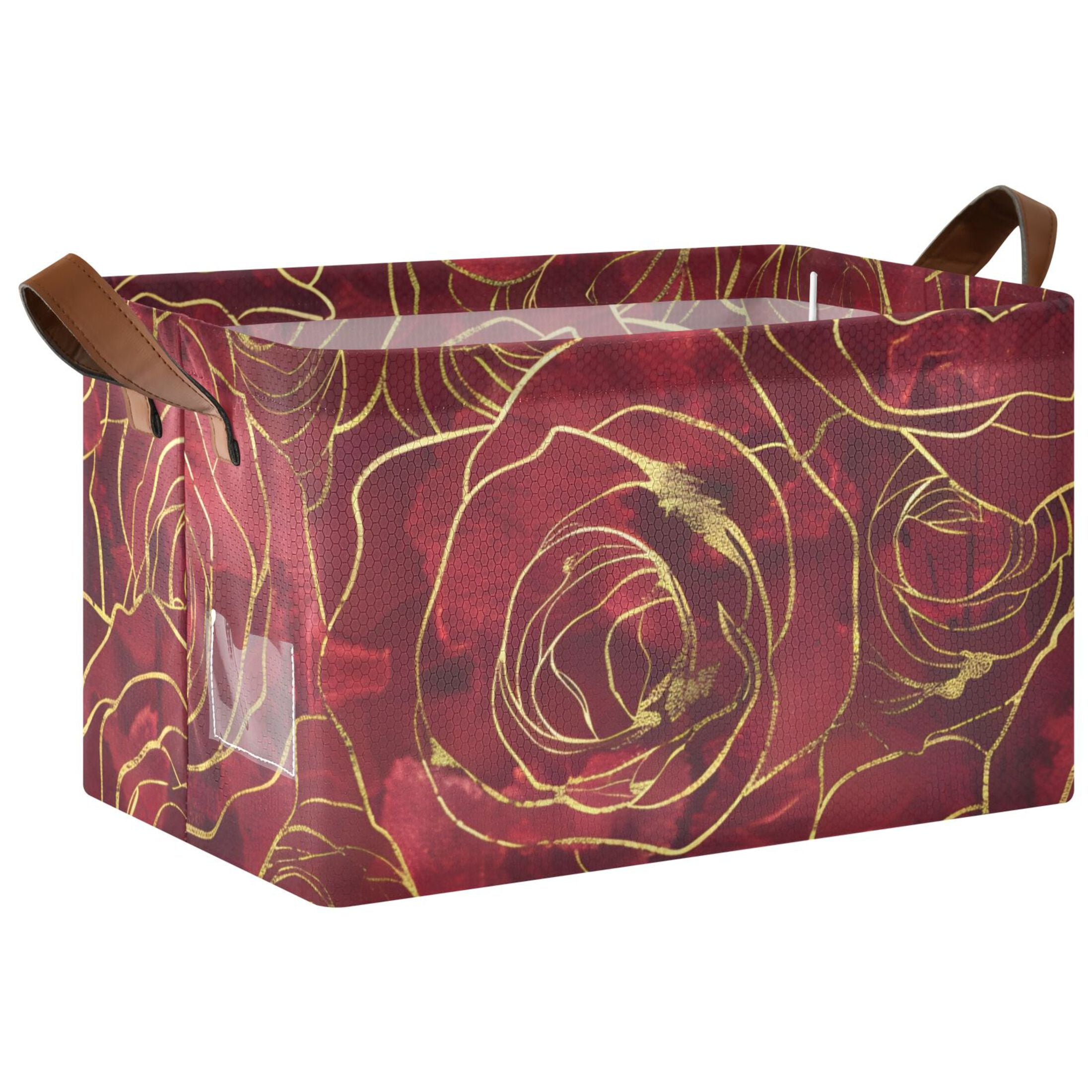 Ryvnso Red Rose Flower Storage Bins Large Basket Foldable Cube Toys ...